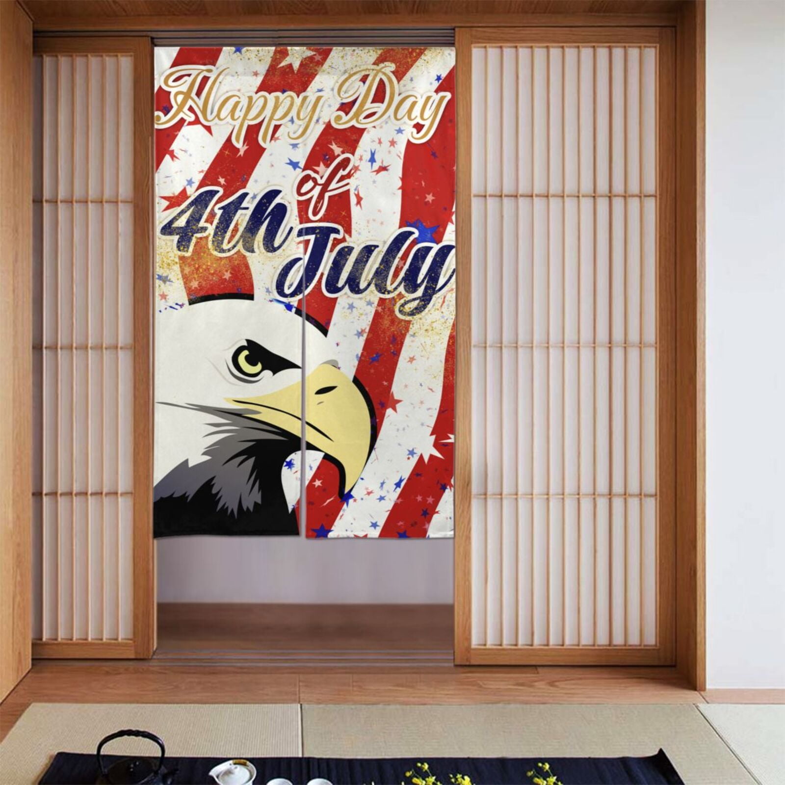 XMXT Japanese Noren Doorway Room Divider Curtain,Cartoon American Flag ...