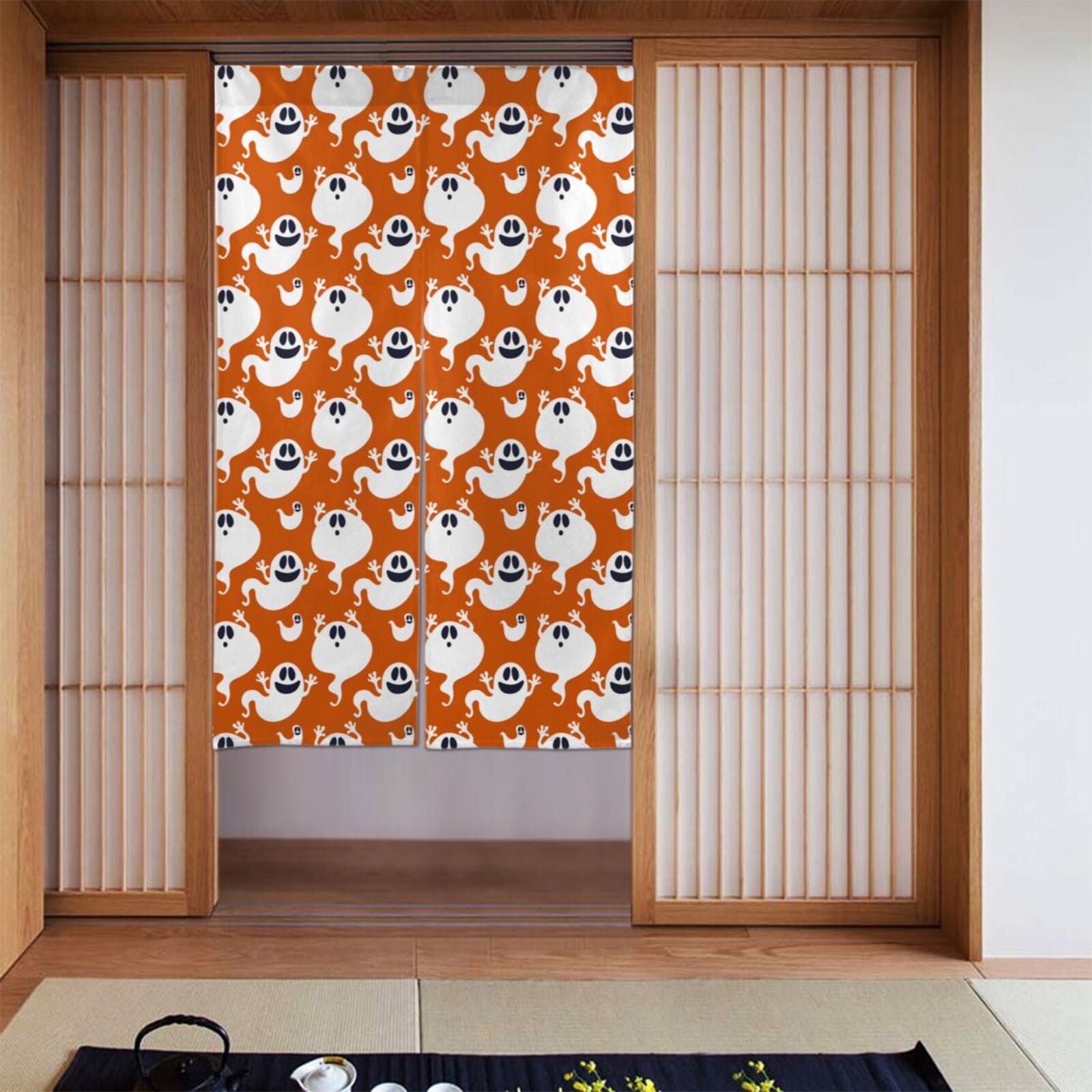 XMXT Japanese Noren Doorway Room Divider Curtain,Cartoon Cute Ghost ...