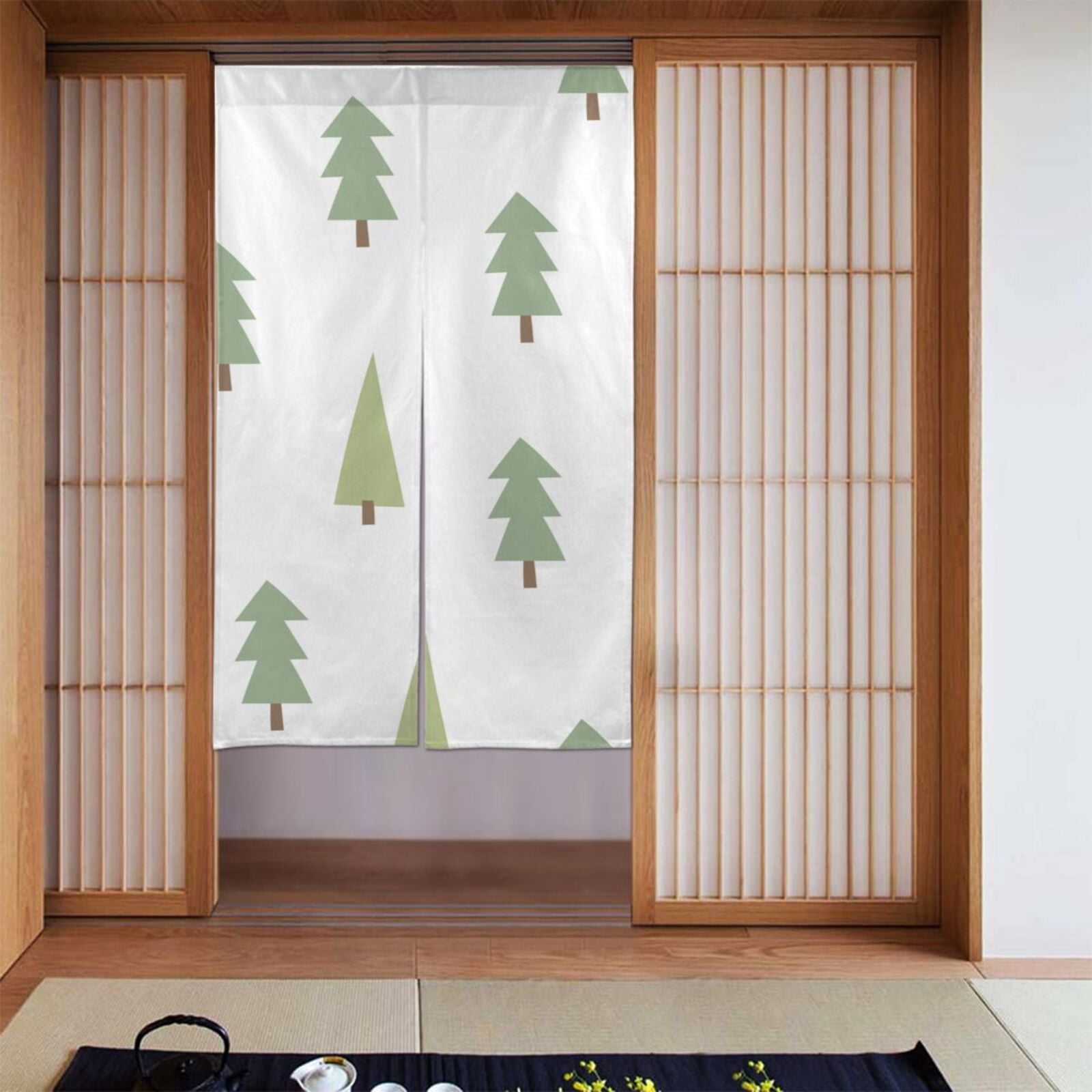 XMXT Japanese Noren Doorway Room Divider Curtain,Cartoon Pine Trees ...
