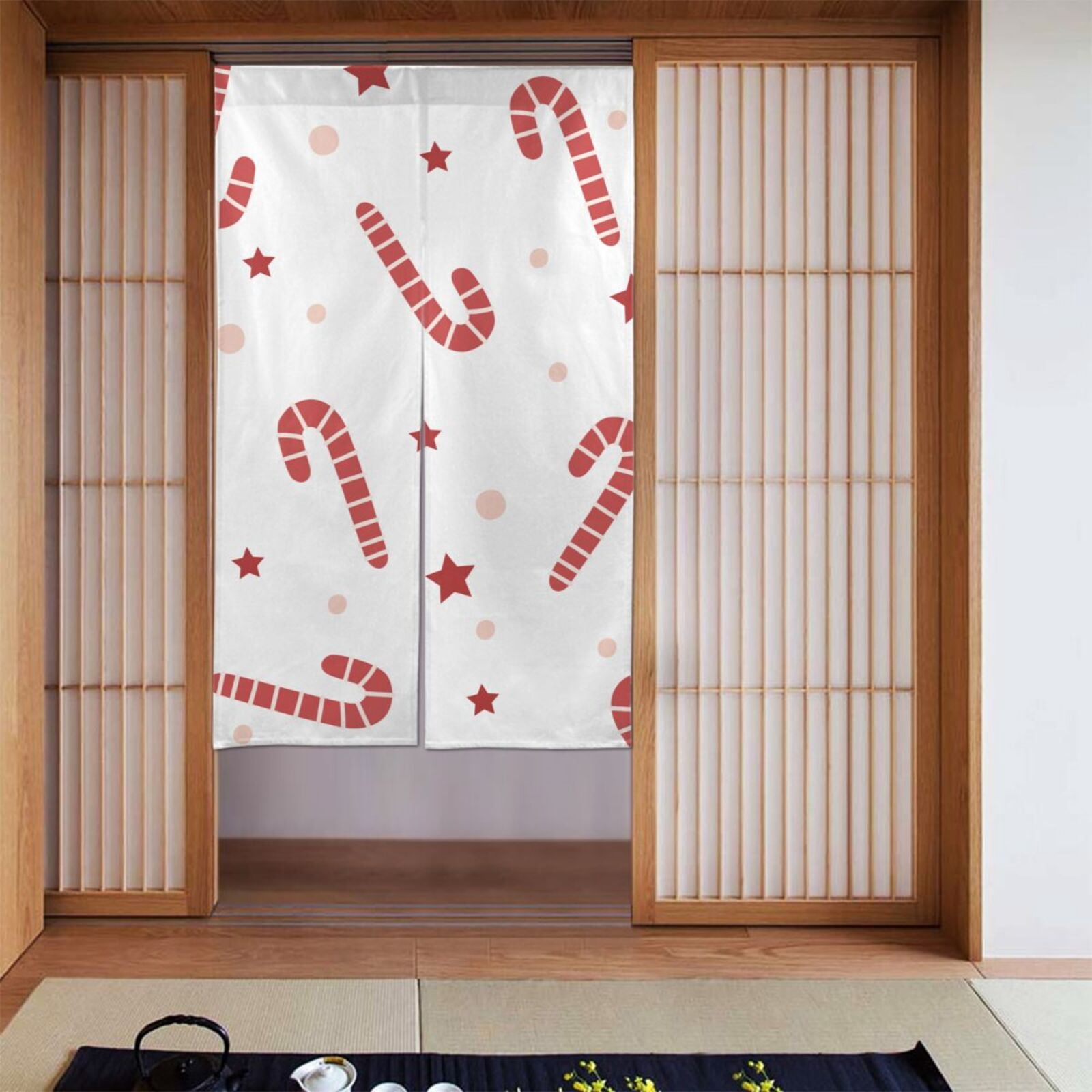 XMXT Japanese Noren Doorway Room Divider Curtain,Christmas Cane Candy ...