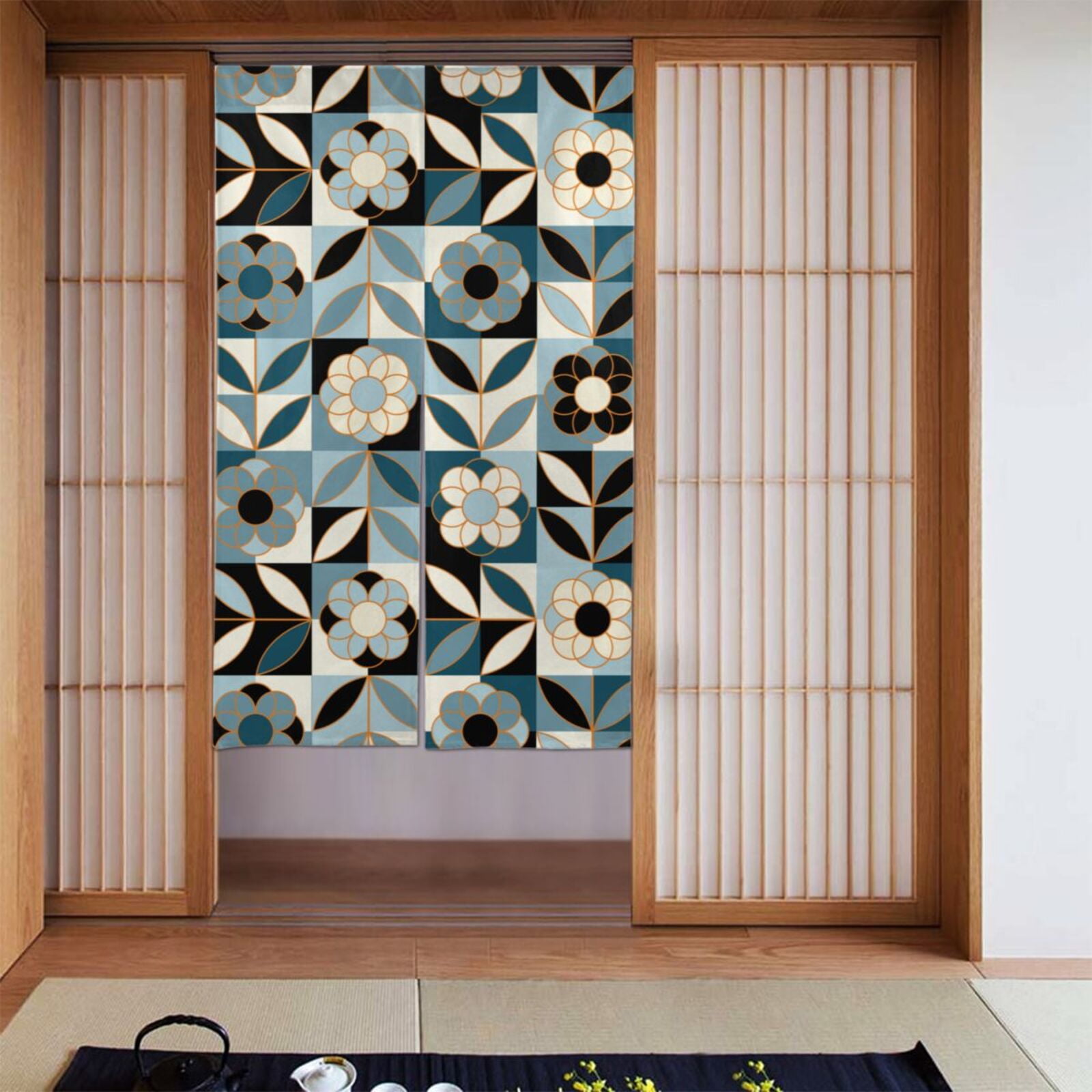 XMXT Japanese Noren Doorway Room Divider Curtain,Decorative Floral ...