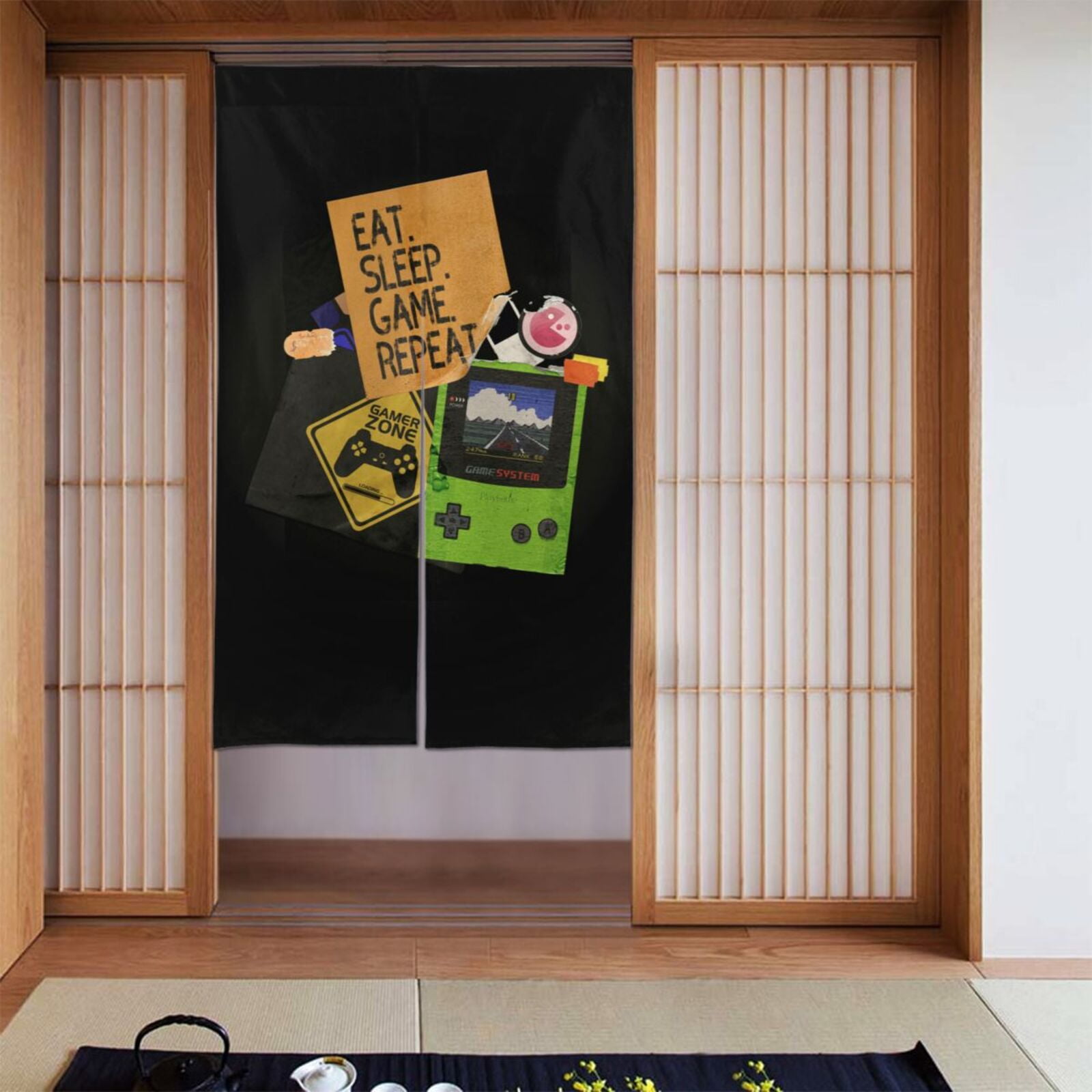 XMXT Japanese Noren Doorway Room Divider Curtain,Game Sticker Handle ...