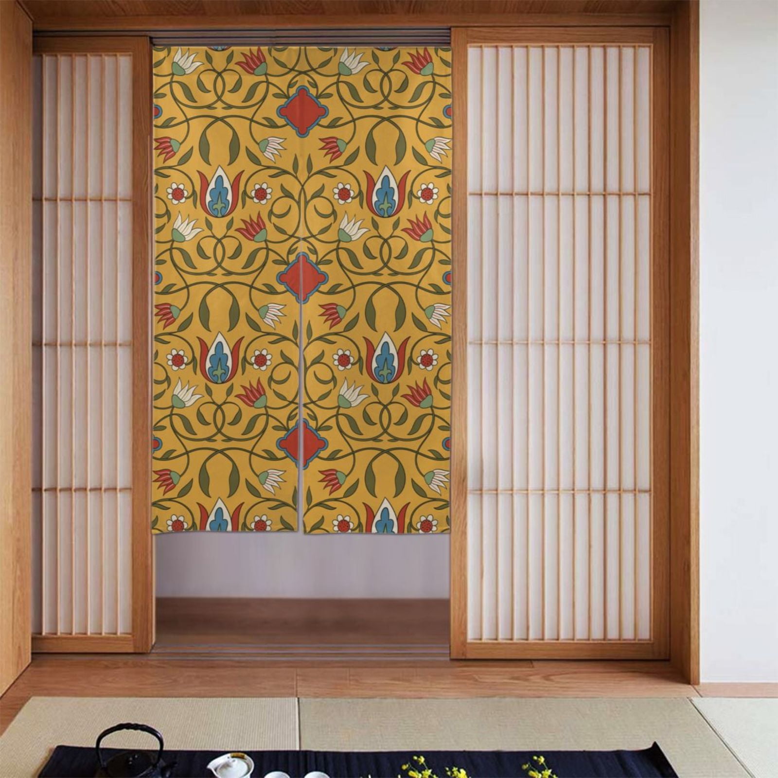 XMXT Japanese Noren Doorway Room Divider Curtain,Persian Botanical ...