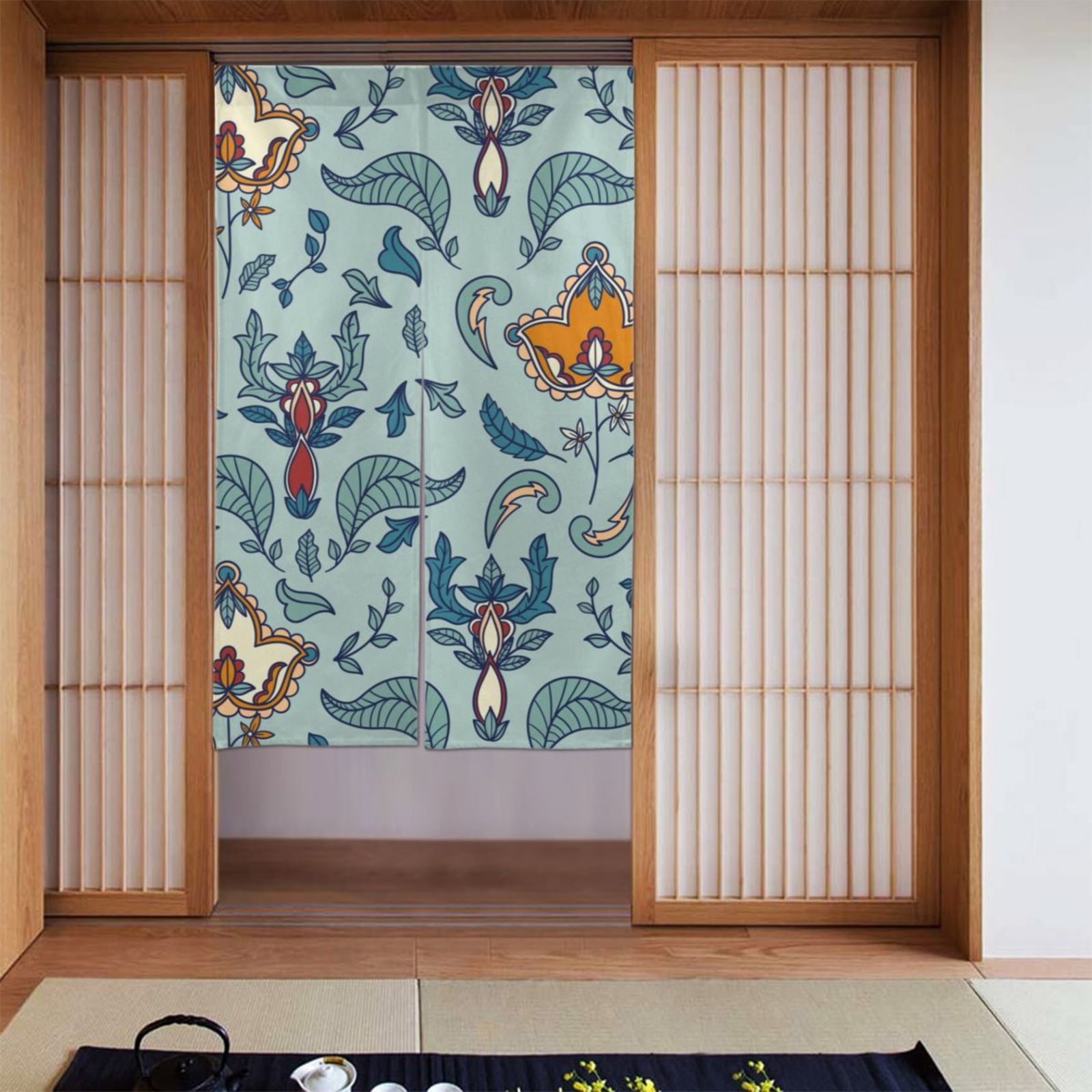 XMXT Japanese Noren Doorway Room Divider Curtain,Persian Carpet Blue ...