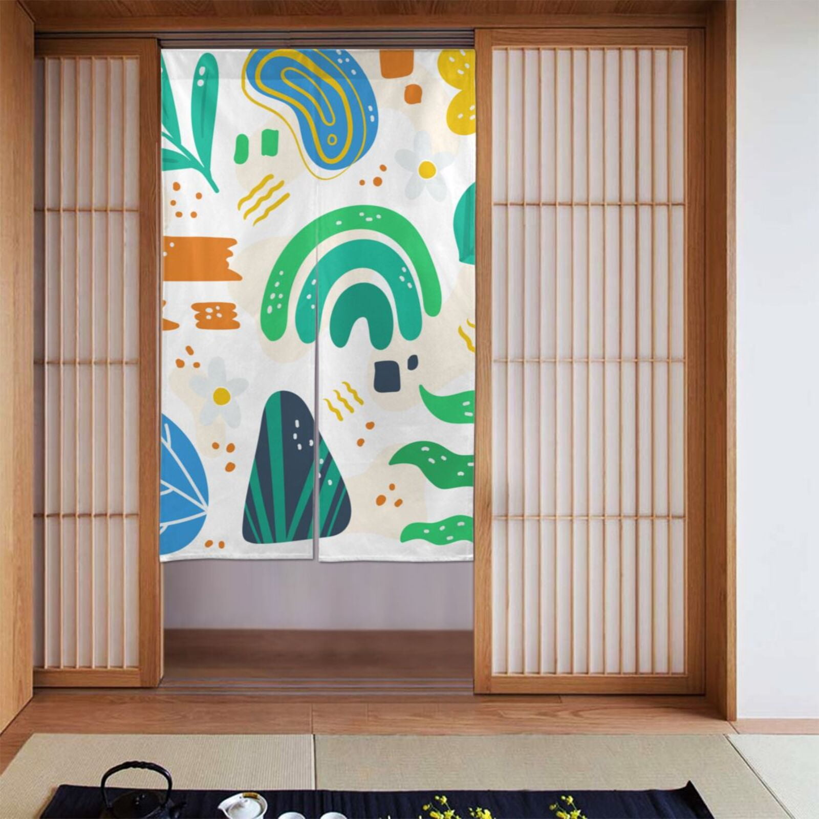 XMXT Japanese Noren Doorway Room Divider Curtain,Plant Graffiti Designs ...