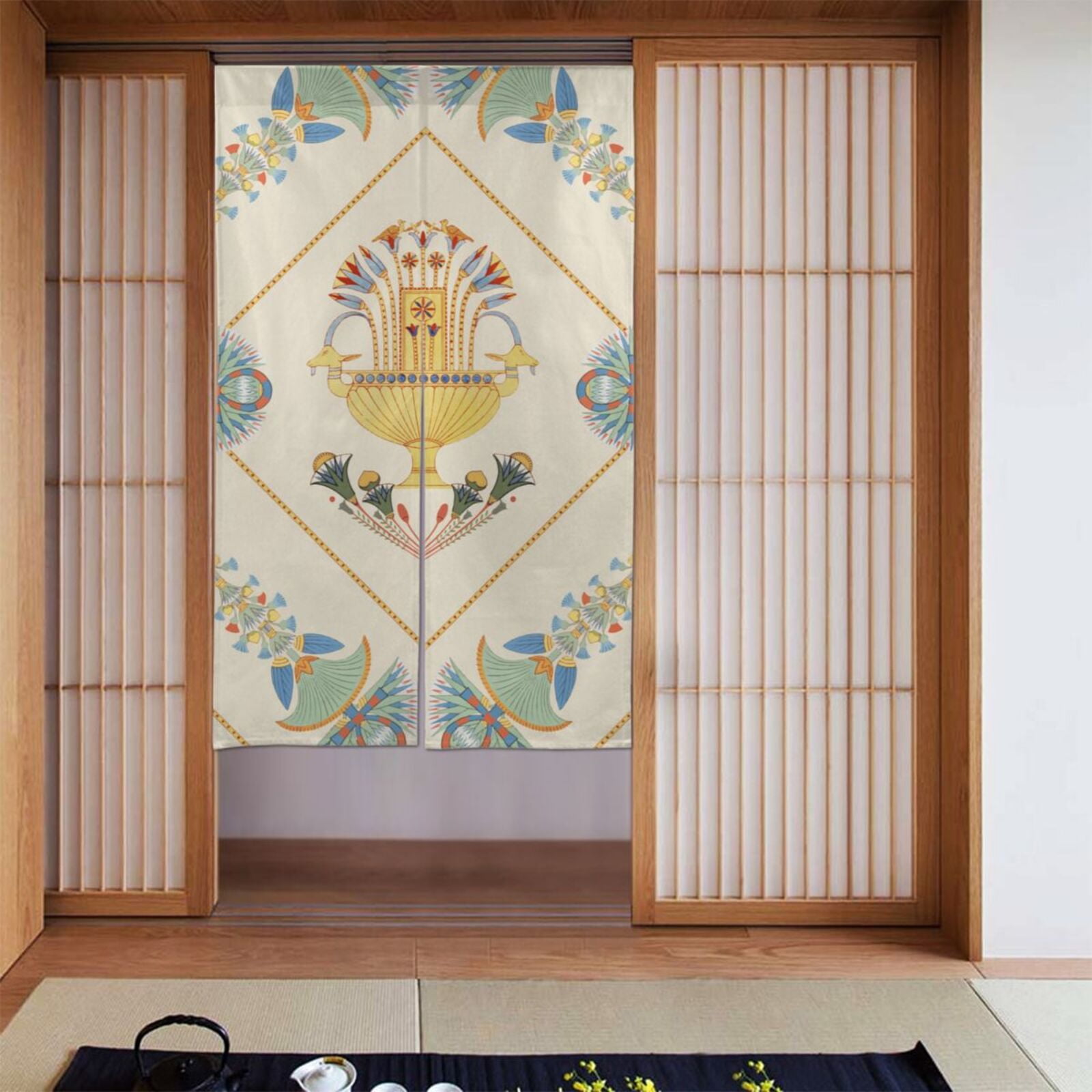 XMXT Japanese Noren Doorway Room Divider Curtain,Prosperous Egyptian Tattoo Restaurant Closet ...
