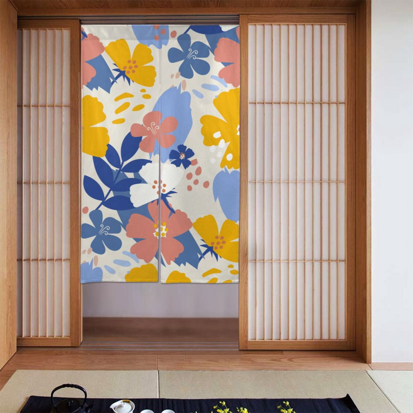 XMXT Japanese Noren Doorway Room Divider Curtain,Simplified Floral ...