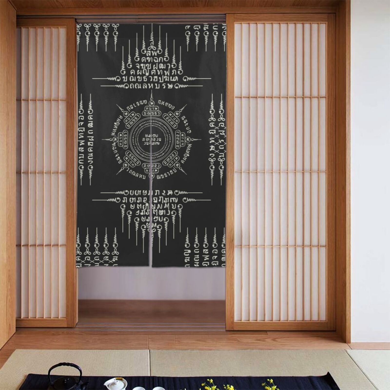 XMXT Japanese Noren Doorway Room Divider Curtain,White Seamless Sacred ...