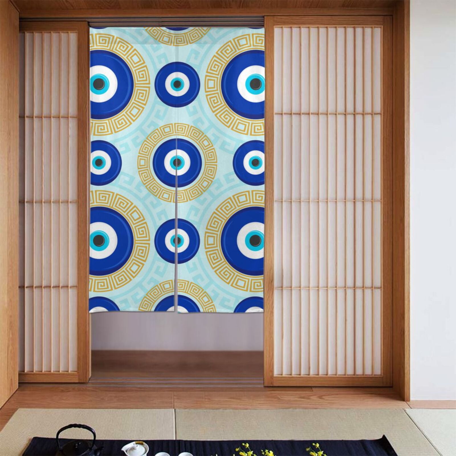 XMXT Japanese Noren Doorway Room Divider Curtain,Wicked Blue Turkish ...
