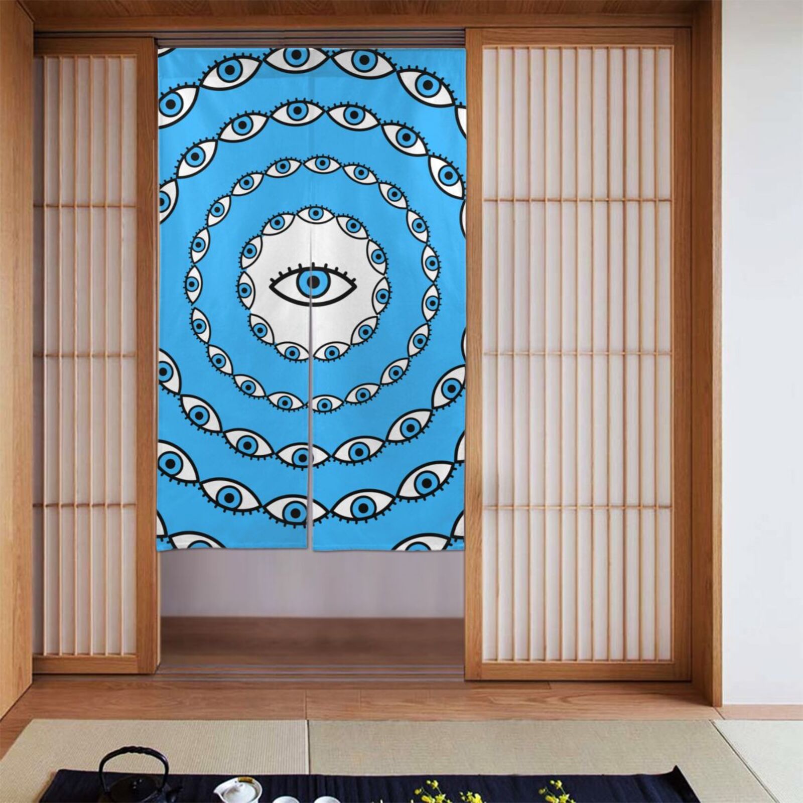 XMXT Japanese Noren Doorway Room Divider Curtain,Wicked Turkey Eyes ...