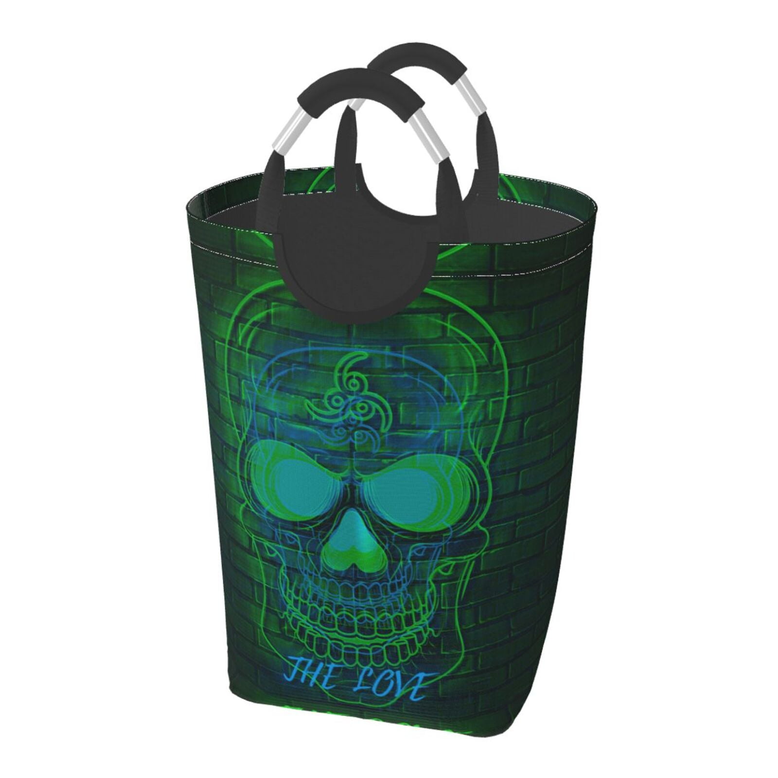 XMXT Large Collapsible Laundry Hamper, Dazzling Neon Skeleton Pattern ...