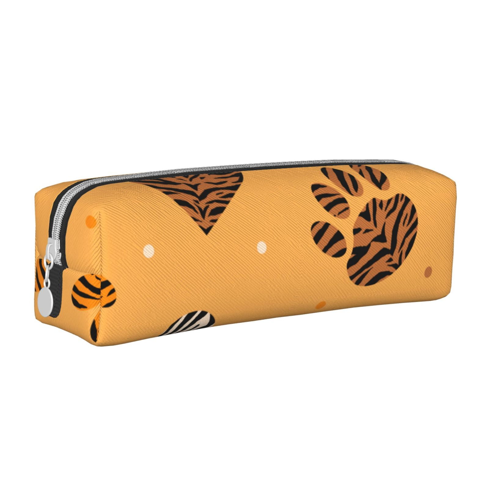 XMXT Leather Pencil Case, Leopard Print Love Paw Prints Large Capacity ...