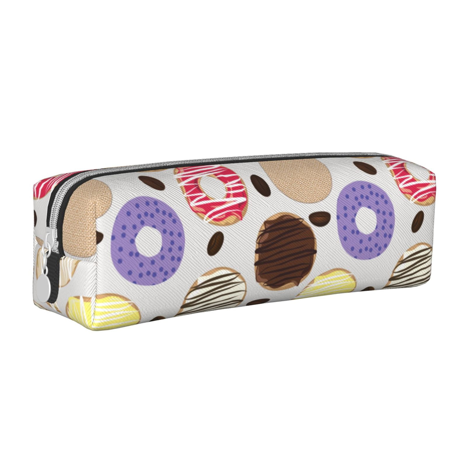 XMXT Leather Pencil Case, Multiple Donut Illustrations Large Capacity ...