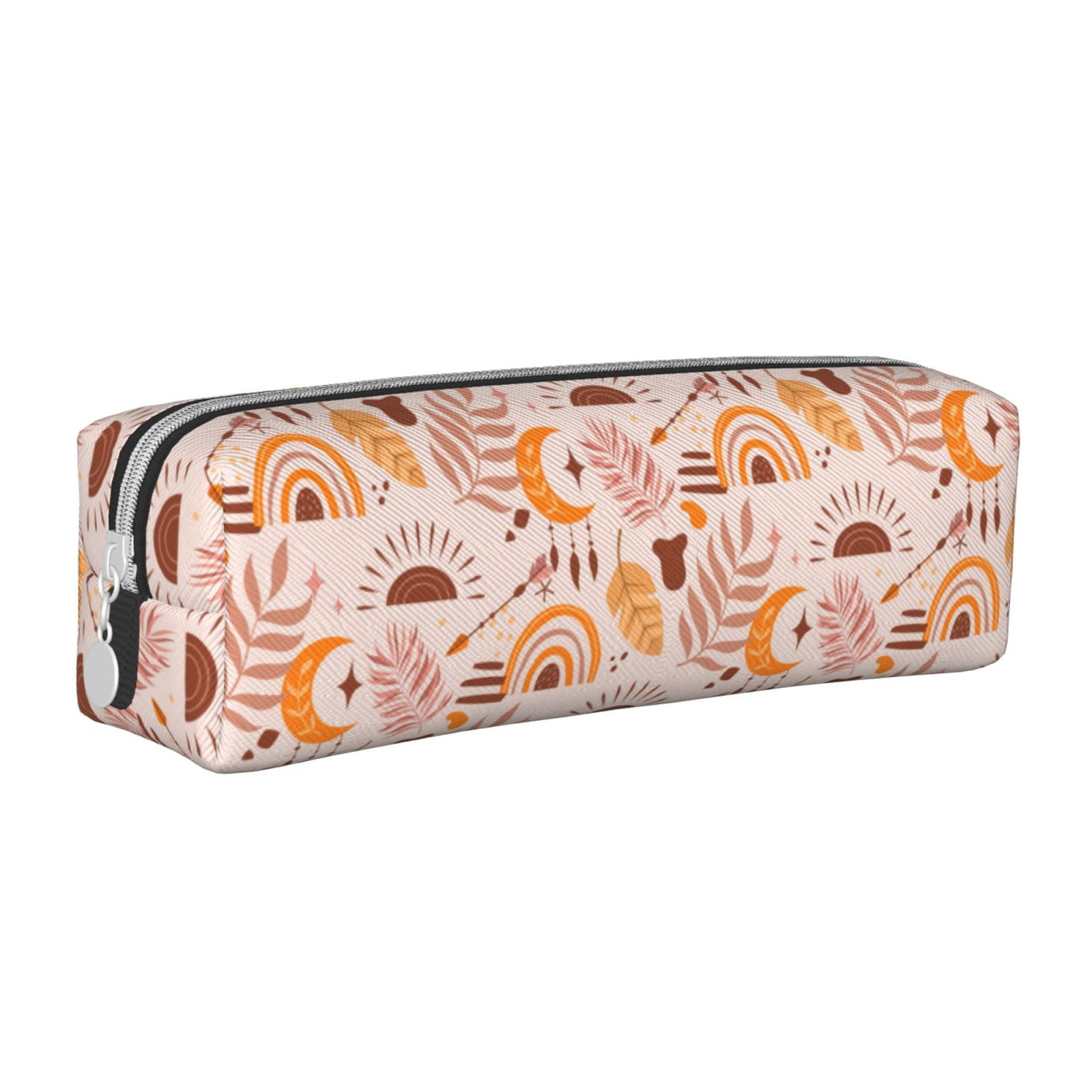 XMXT Leather Pencil Case, Retro Boho Chic Tribe Prints Large Capacity ...