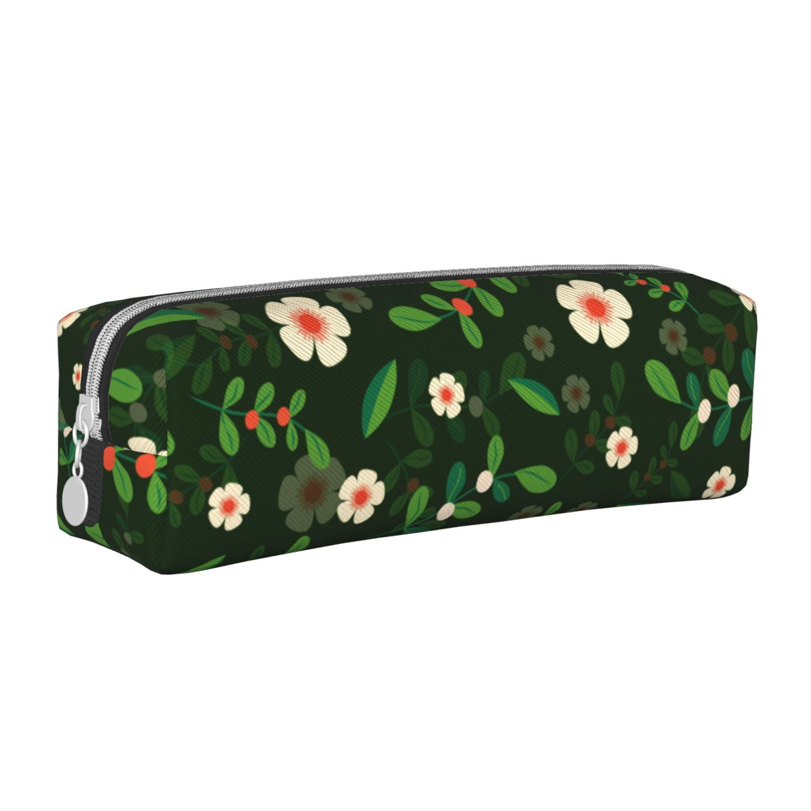 XMXT Leather Pencil Case, Spring Flower Leaf Pattern Large Capacity ...