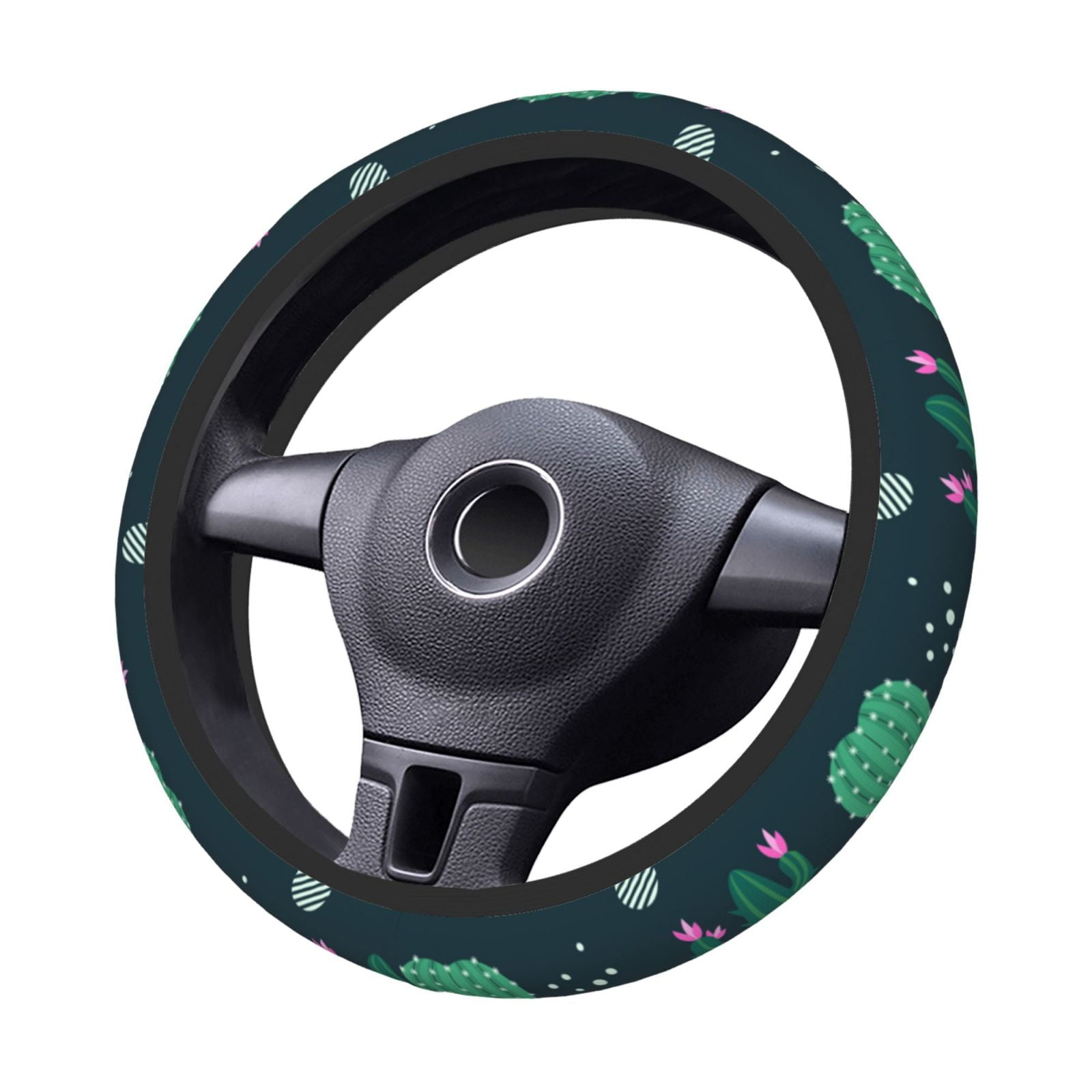 XMXT Lovely Green Cactus Steering Wheel Cover, Elastic Non-Slip ...