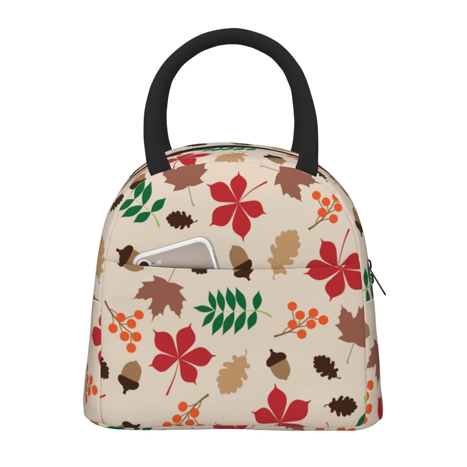 XMXT Lunch Bag Women, Autumn Maple Leaf Print Large Lunchbox Insulated ...