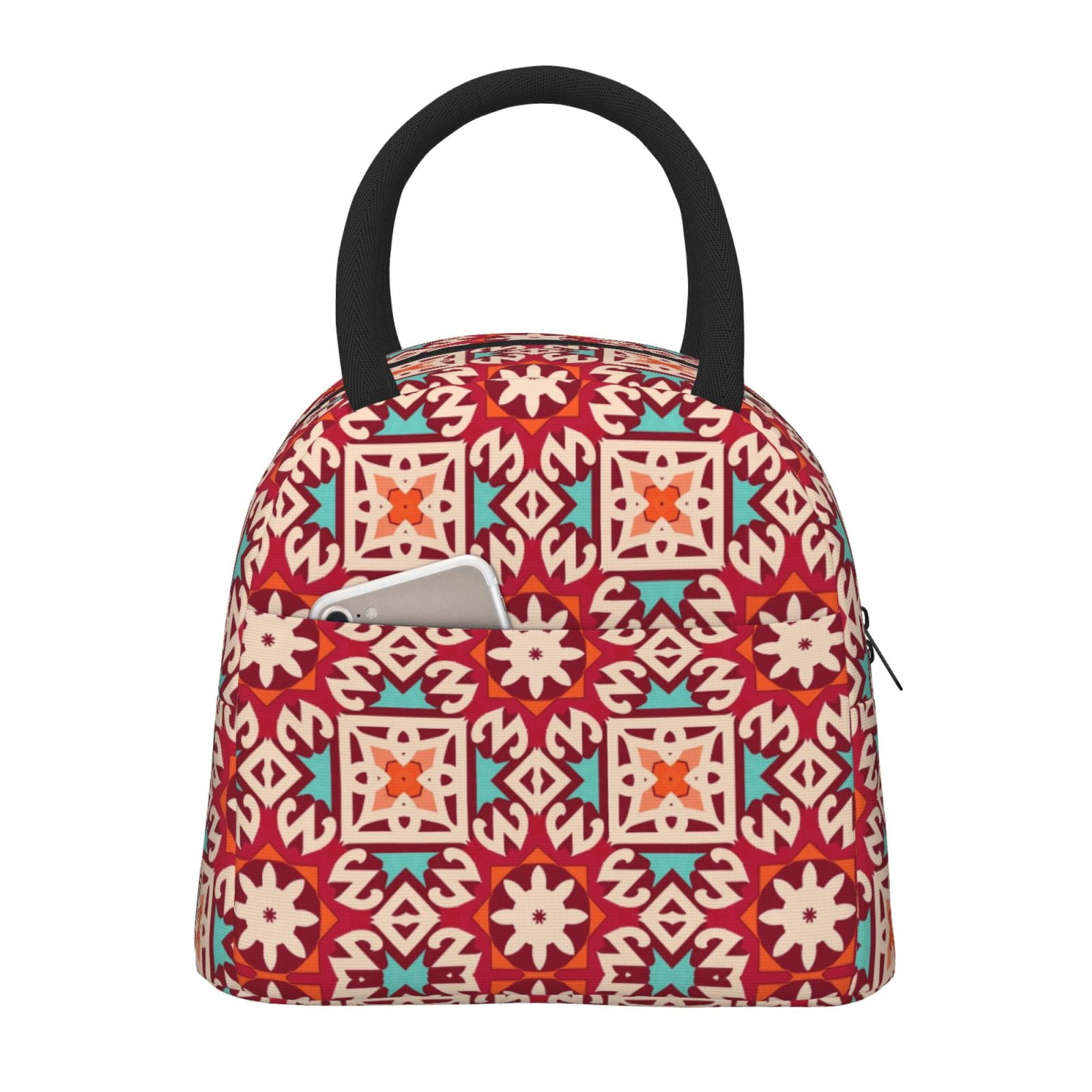 XMXT Lunch Bag Women, Bohemian Abstract Geometry Large Lunchbox ...