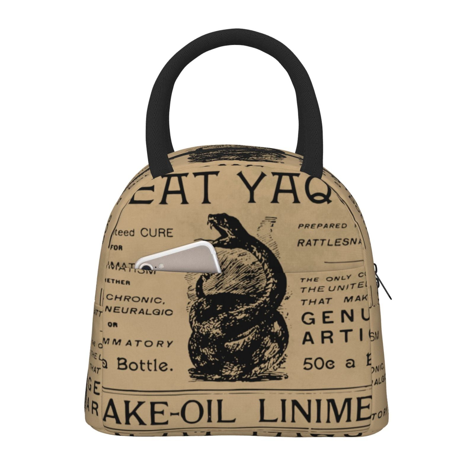 XMXT Lunch Bag Women, Vintage Pictorial Snake Pattern Large Lunchbox ...