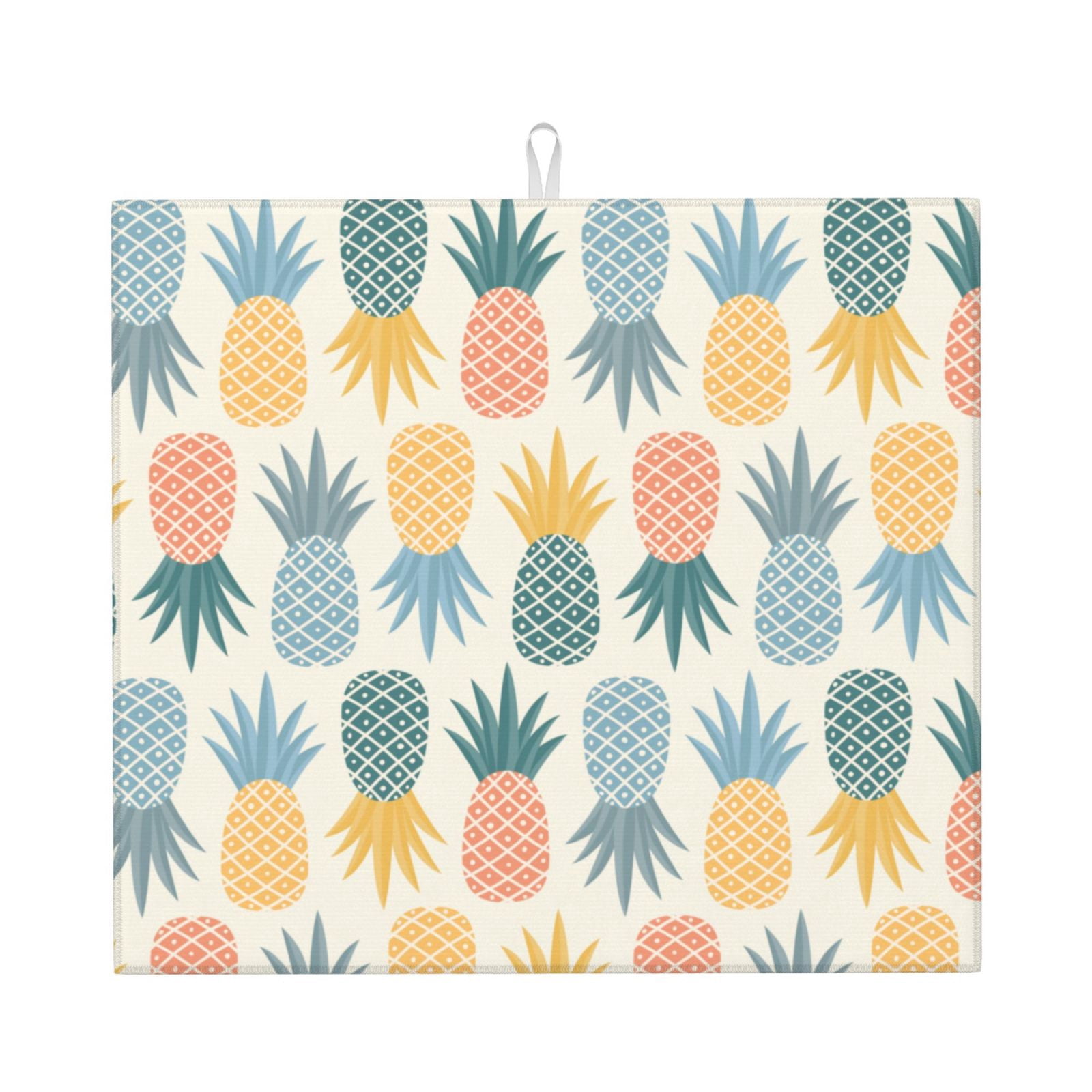XMXT Microfiber Drying Mat for Kitchen Counter, Cartoon Pineapple Print ...