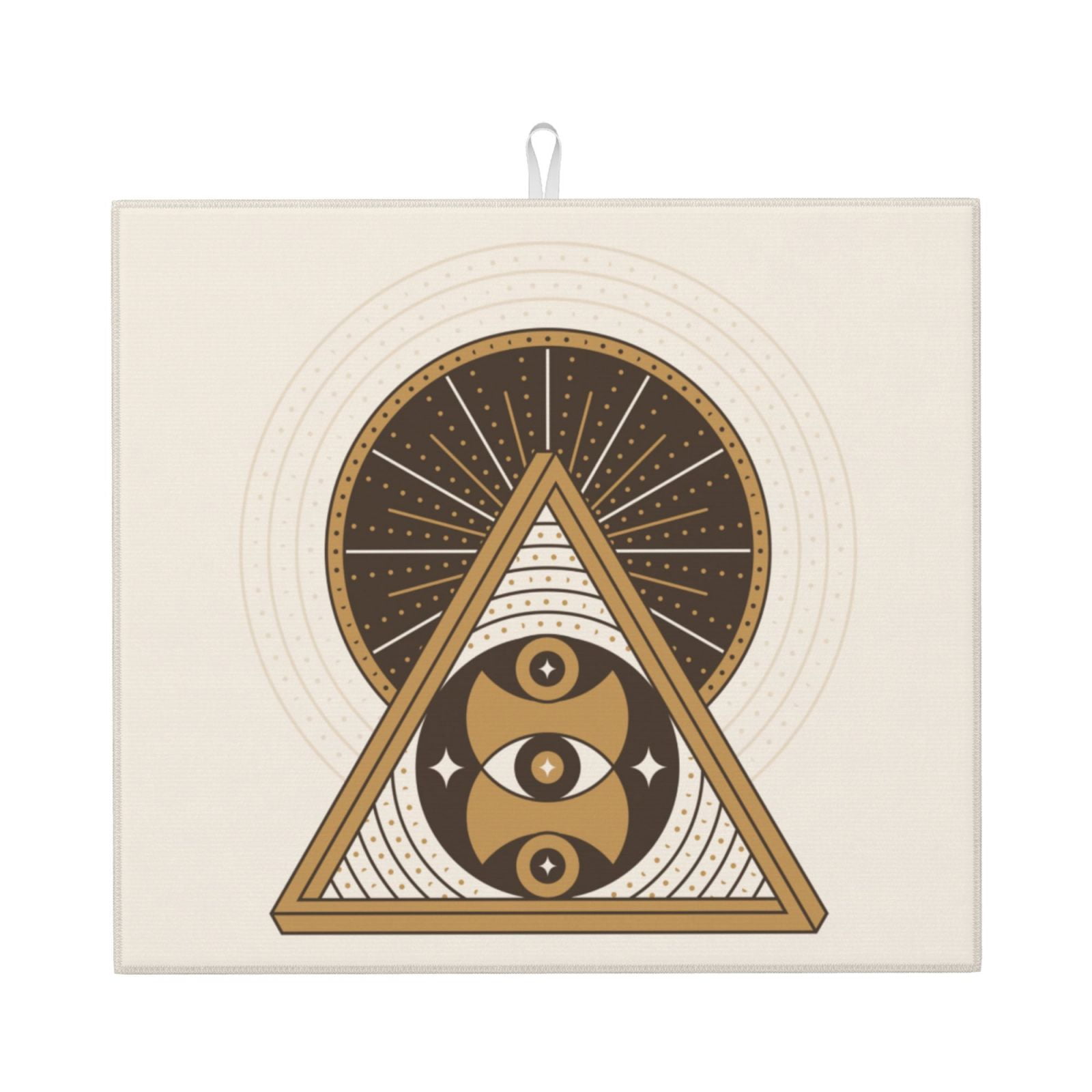 XMXT Microfiber Drying Mat for Kitchen Counter, Eye Symbol Illustration ...