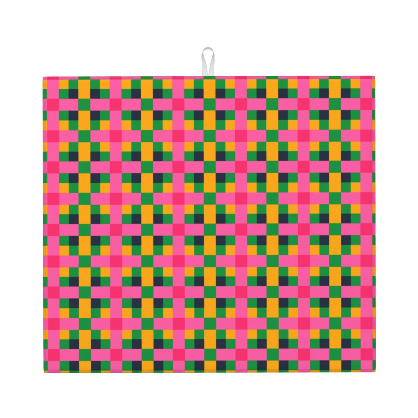 XMXT Microfiber Drying Mat for Kitchen Counter, Mondrian Abstract ...