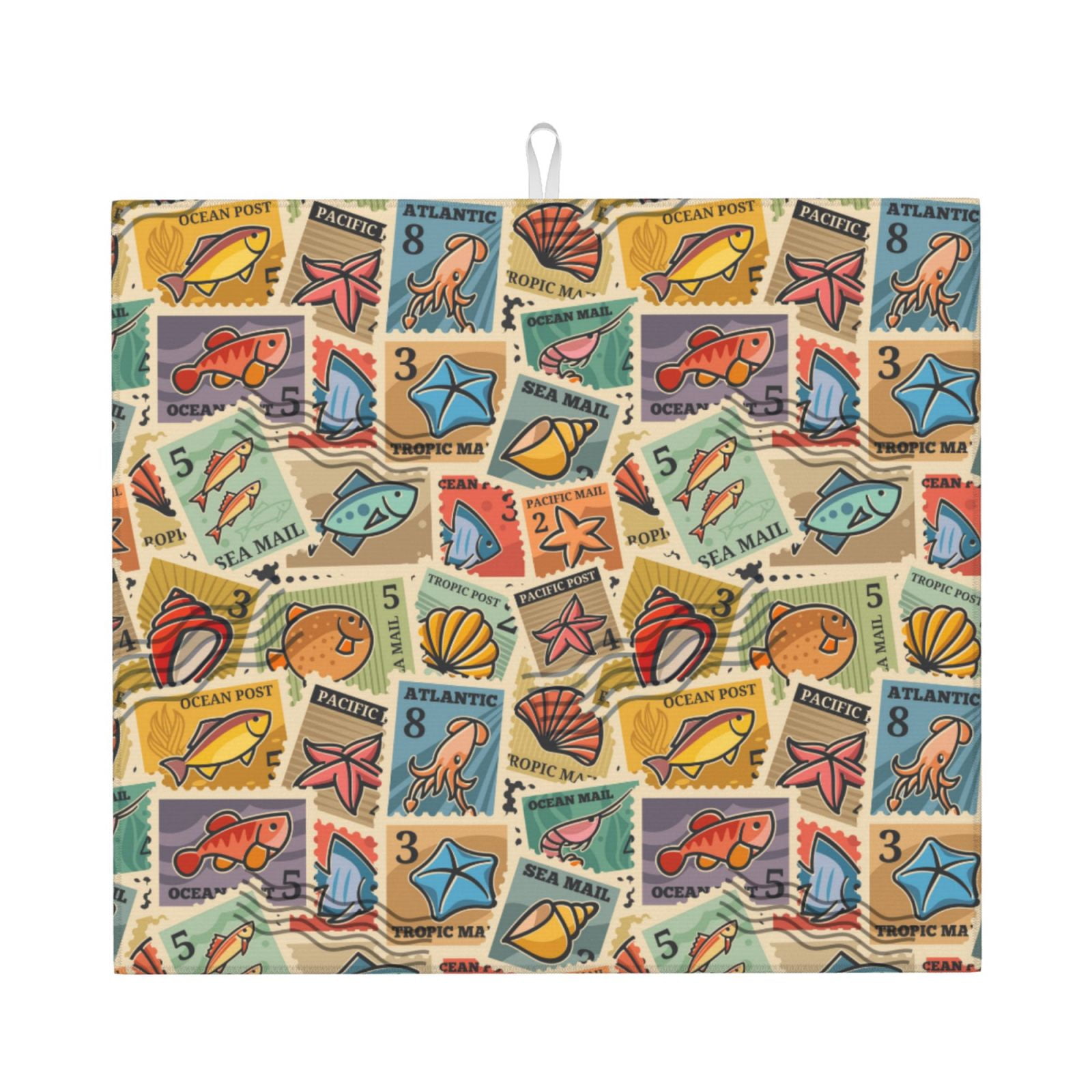 XMXT Microfiber Drying Mat for Kitchen Counter, Various Stamp ...