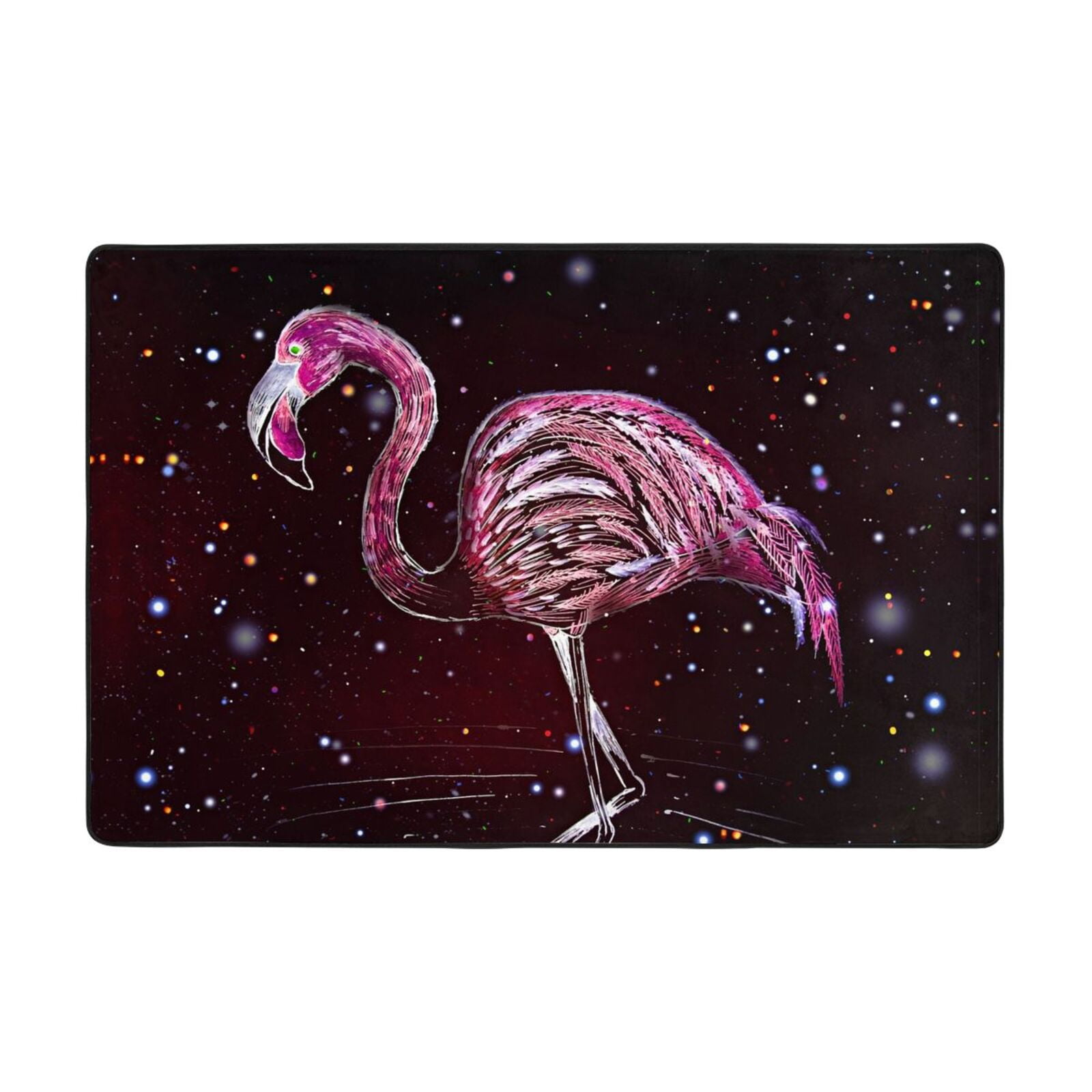XMXT Non-Slip Area Rug, Cartoon Flamingo Art Graffiti Polyester Rugs ...