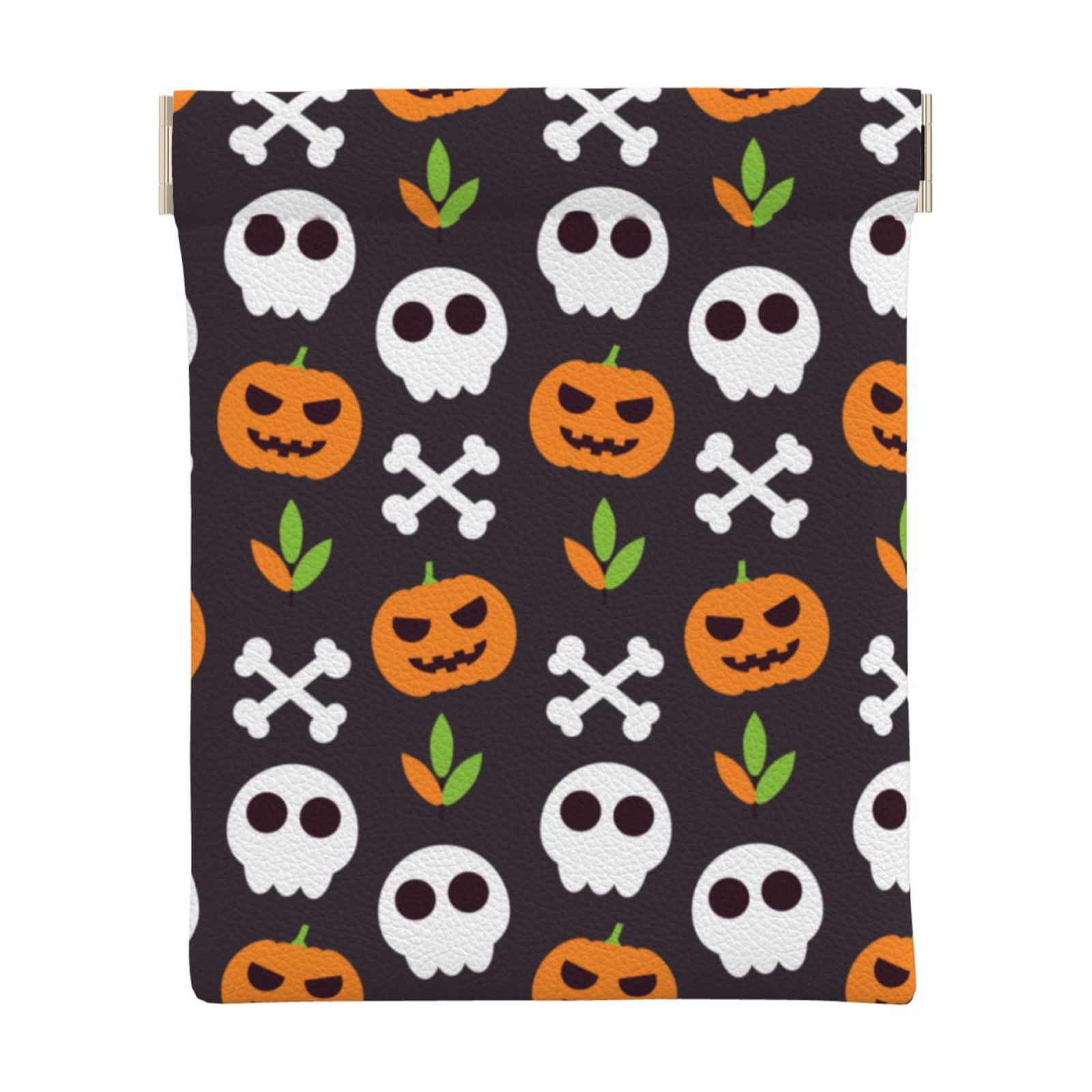 XMXT PU Leather Coin Purse for Women Men, Cartoon Skull Pumpkin ...