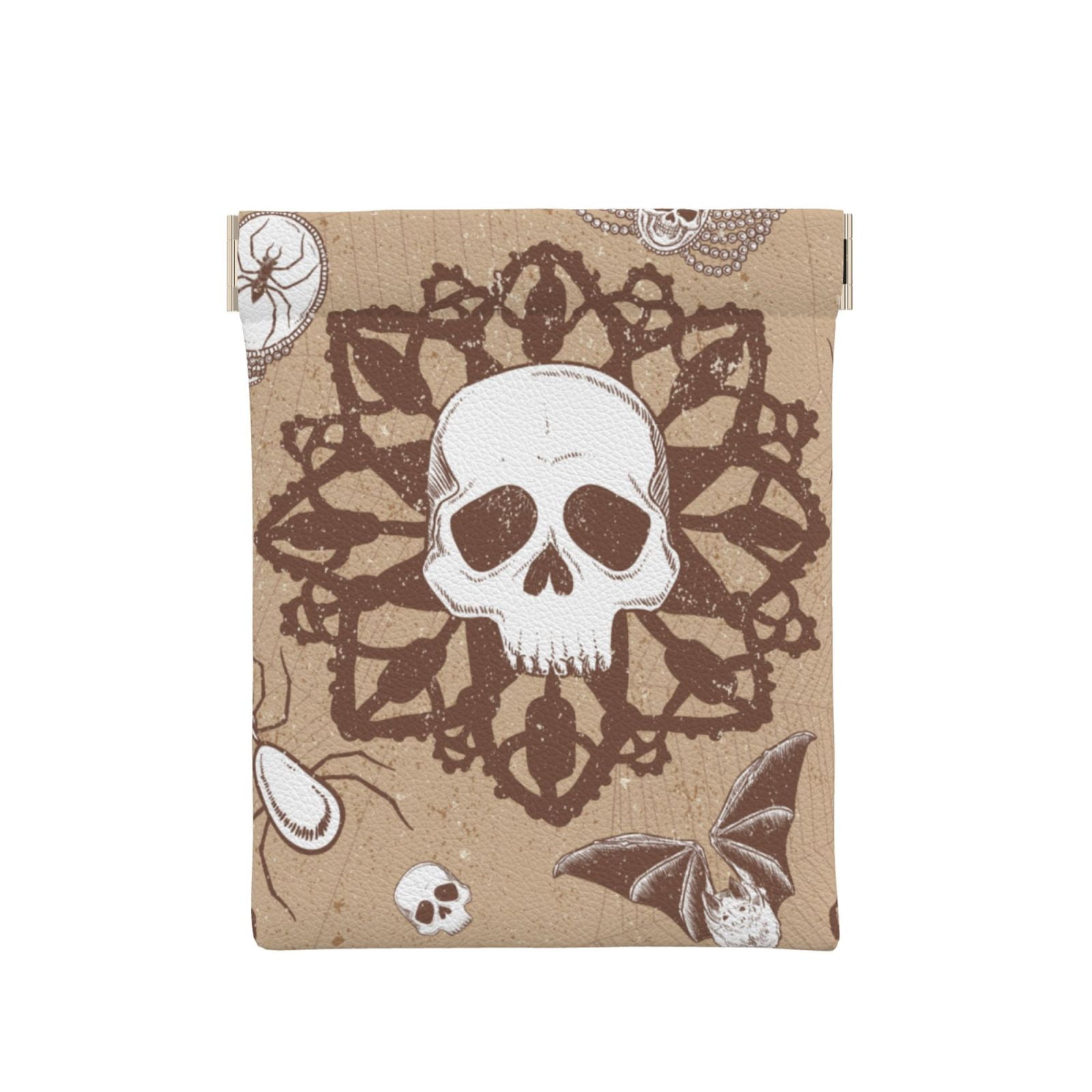 XMXT PU Leather Coin Purse for Women Men, Skeleton Spider Web Insect ...