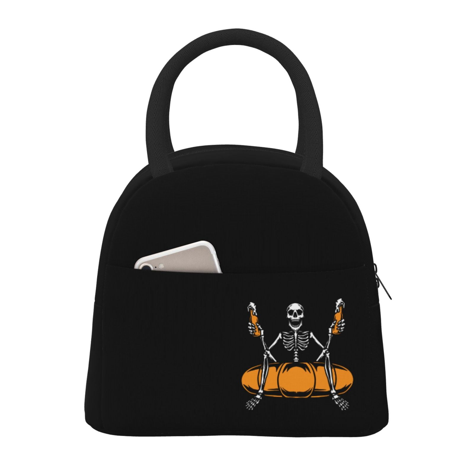 XMXT Reusable Insulated Lunch Bag Women Men, Beer Drinking Skeleton ...