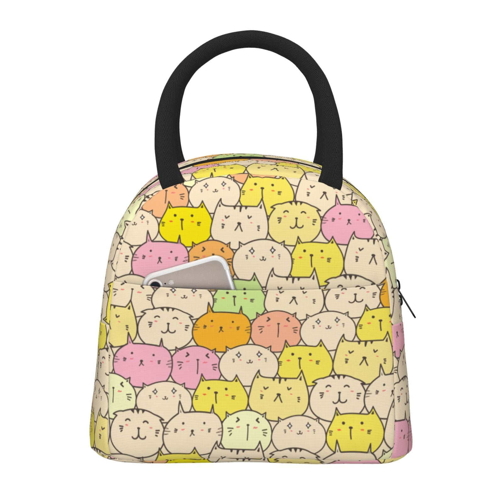 XMXT Reusable Insulated Lunch Bag Women Men, Cute Cats Print Lunchbox ...