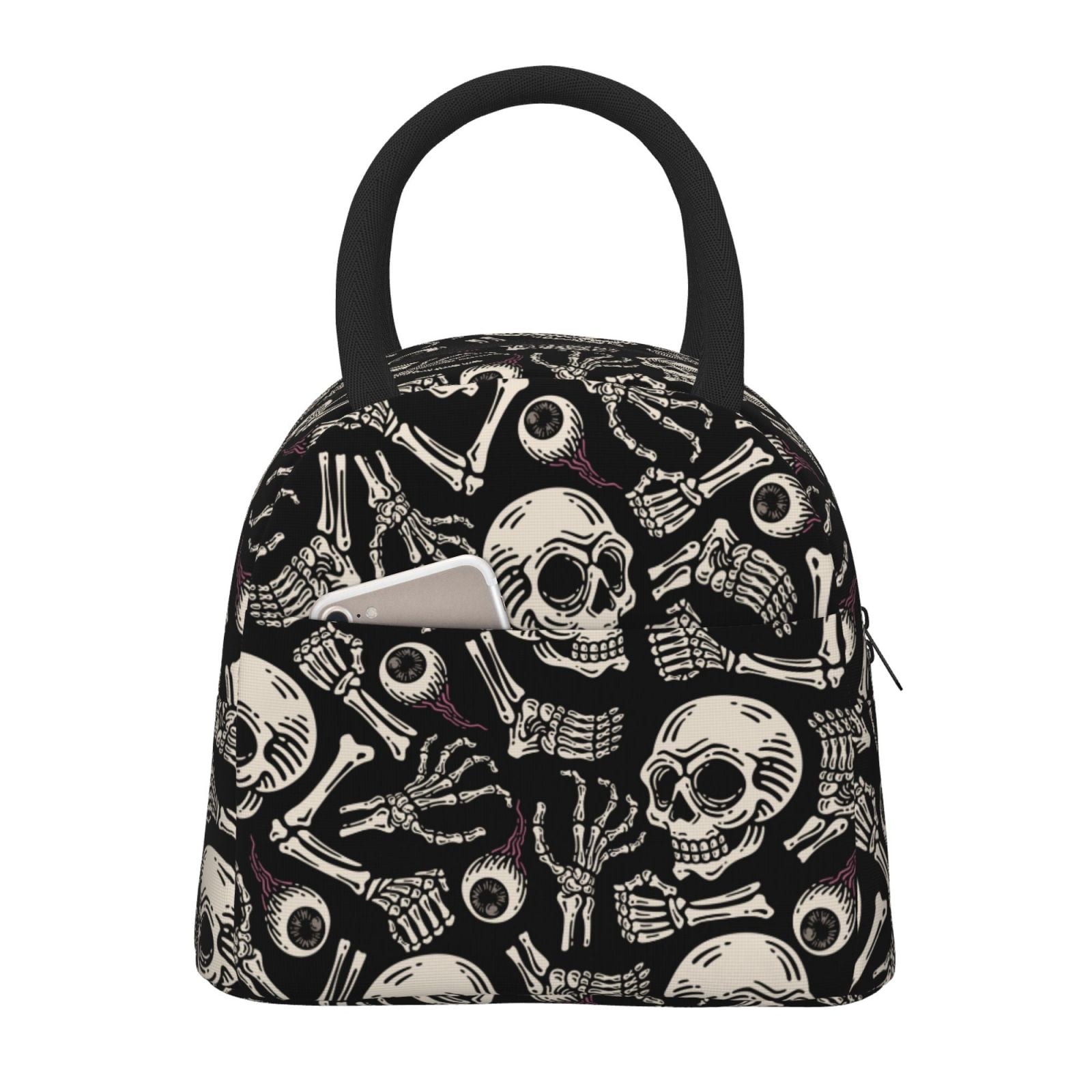 XMXT Reusable Insulated Lunch Bag Women Men, Eyeballs Skulls Bones ...
