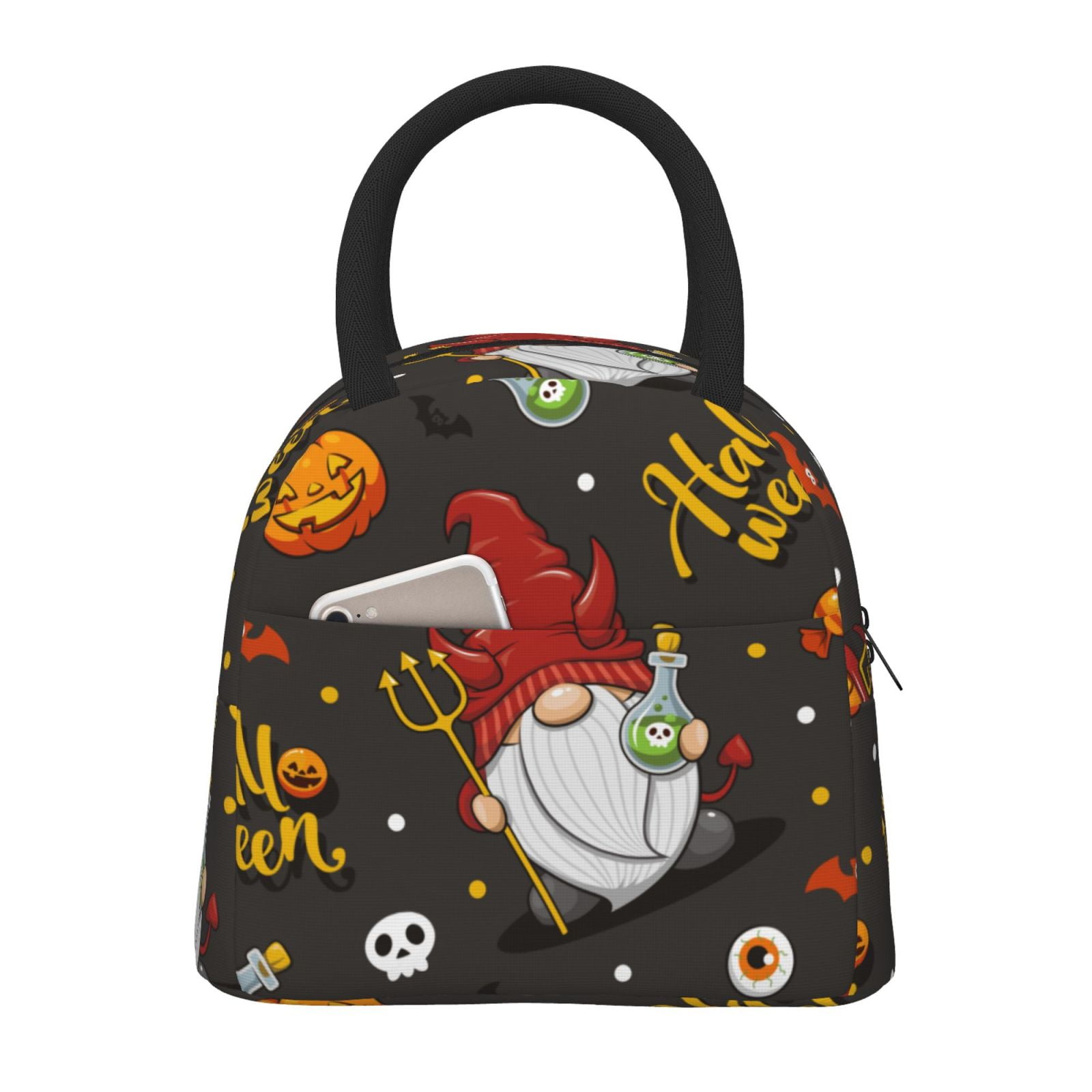 XMXT Reusable Insulated Lunch Bag Women Men, Halloween Elf Print ...