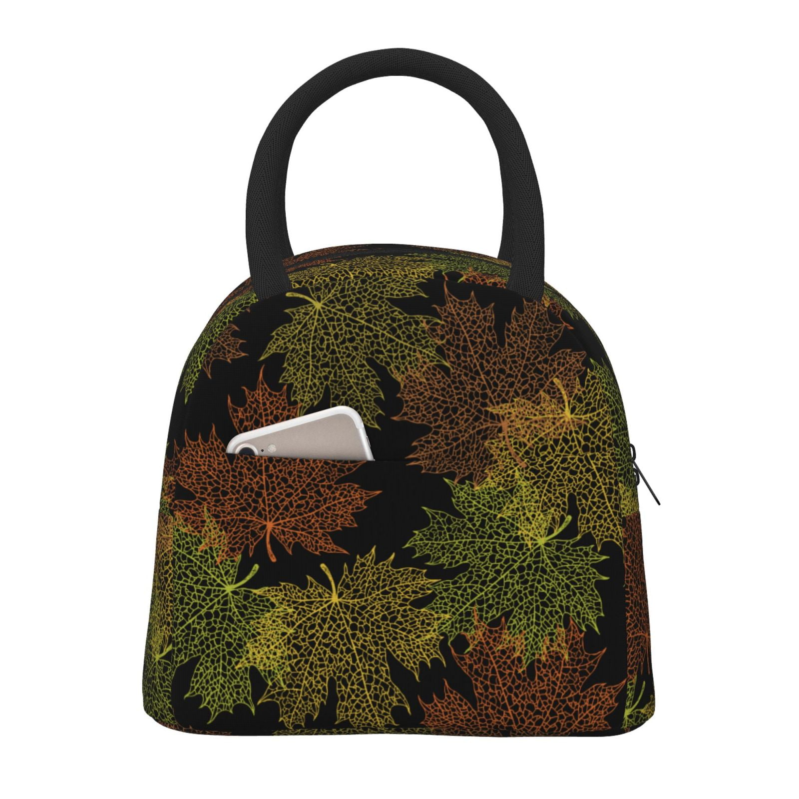 XMXT Reusable Insulated Lunch Bag Women Men, Maple Leaf Pattern ...