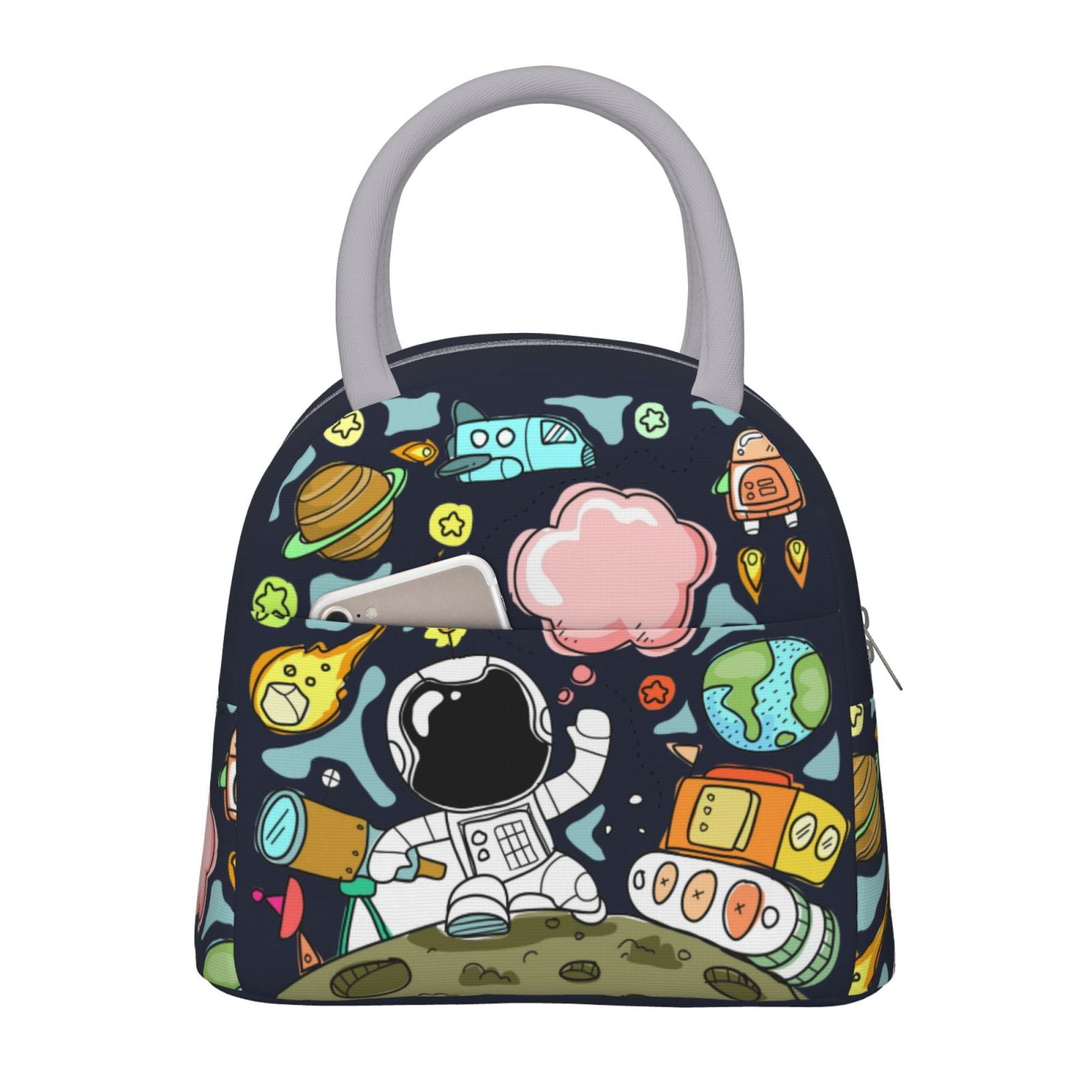 XMXT Reusable Lunch Bag Women, Alien Creatures Cartoon Drawing Large ...