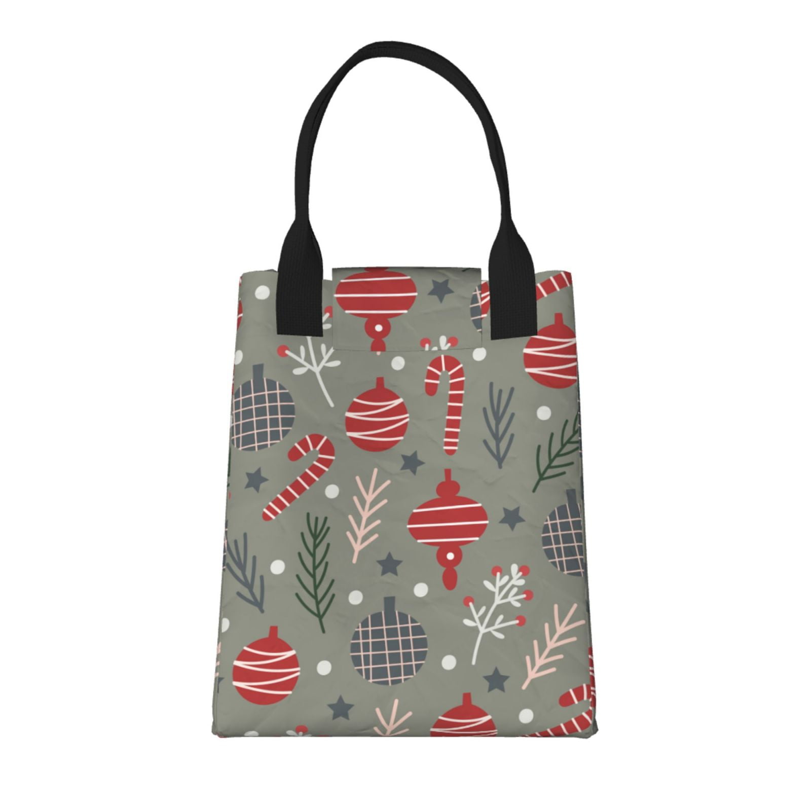 XMXT Reusable Lunch Bag Women, Cane Candy Christmas Ball Print Large ...