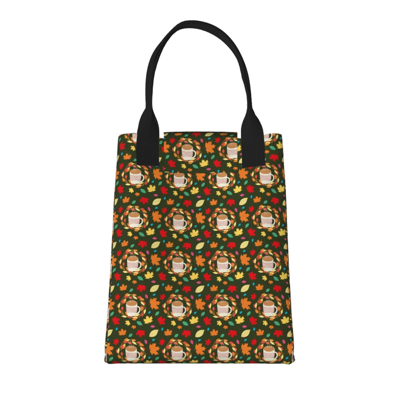 XMXT Reusable Lunch Bag Women, Cartoon Coffee Maple Insulated Lunch ...