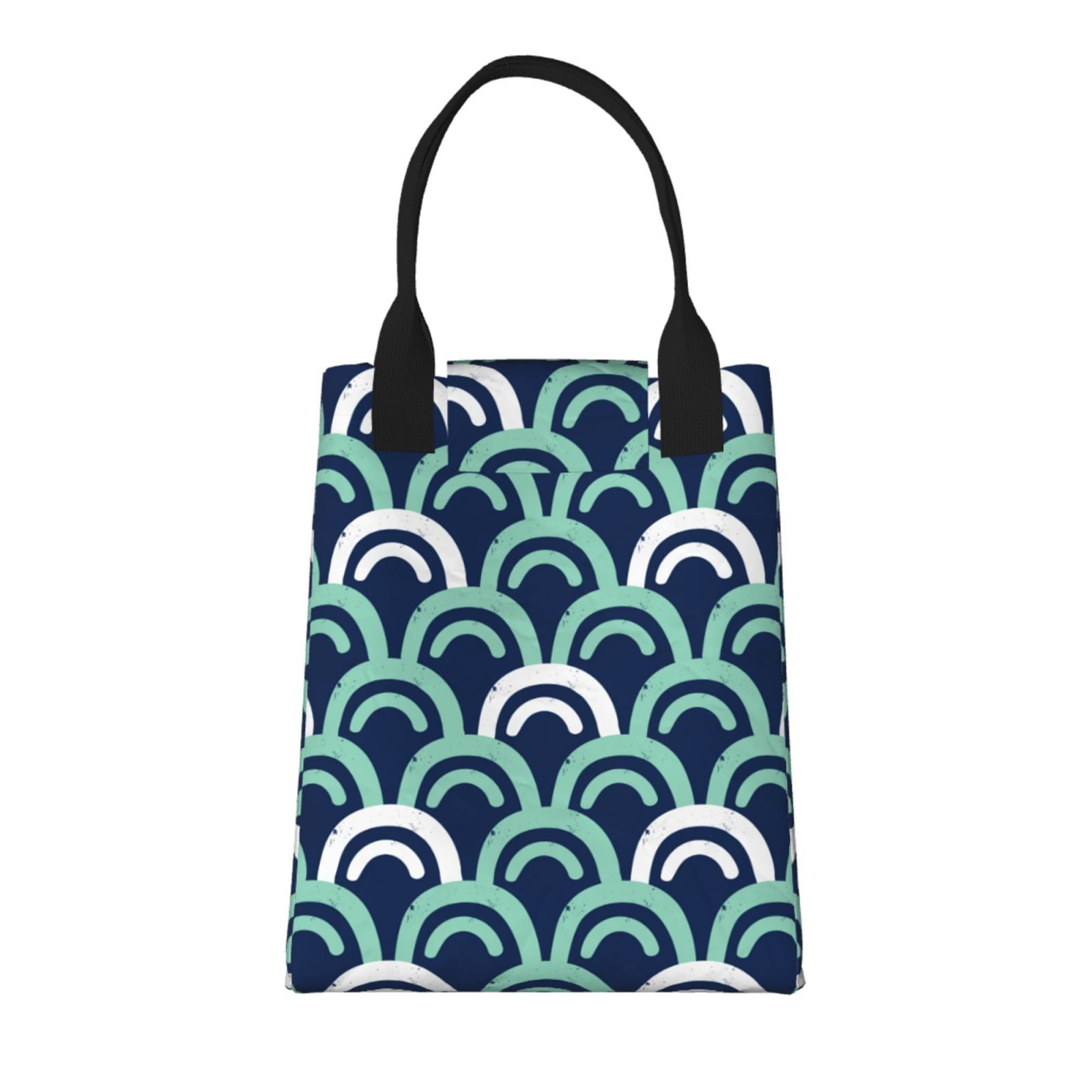 XMXT Reusable Lunch Bag Women, Cartoon Wave Print Large Lunchbox ...