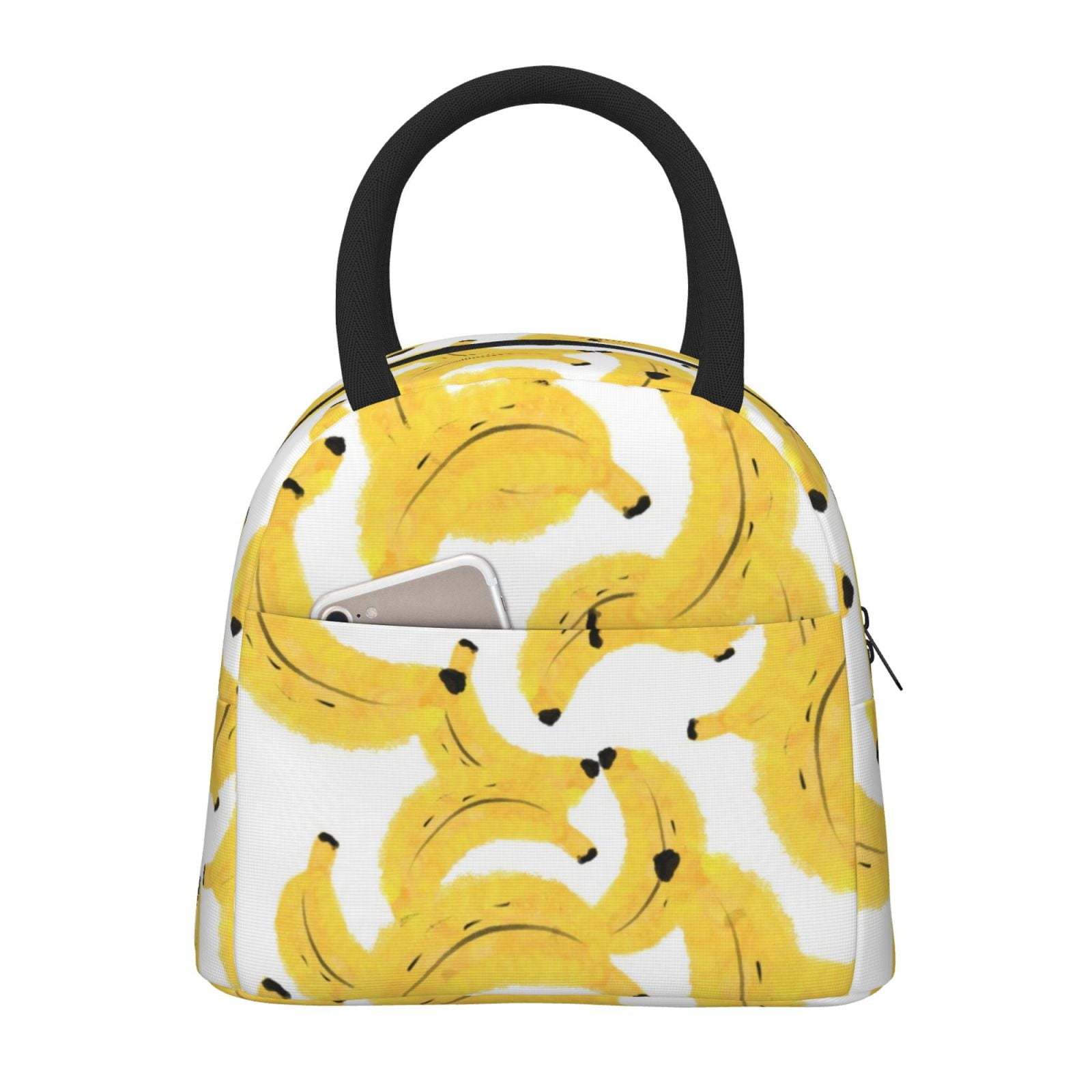 XMXT Reusable Lunch Bag Women, Cute Banana Background Large Lunchbox ...