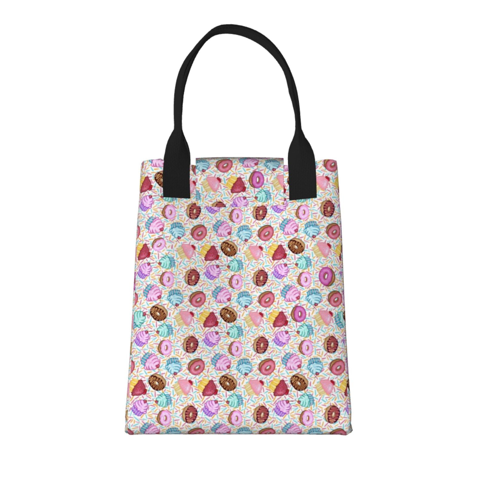 XMXT Reusable Lunch Bag Women, Cute Donut Background Large Lunchbox ...