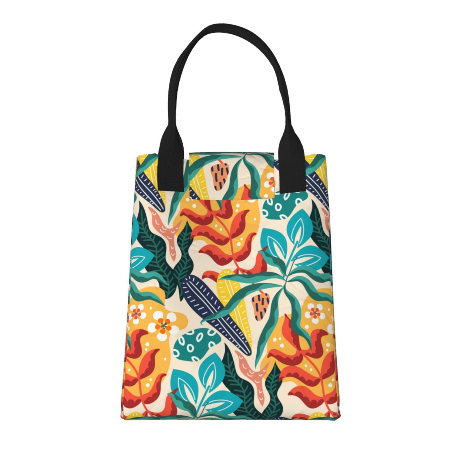 XMXT Reusable Lunch Bag Women, Lush Foliage Graffiti Large Lunchbox ...