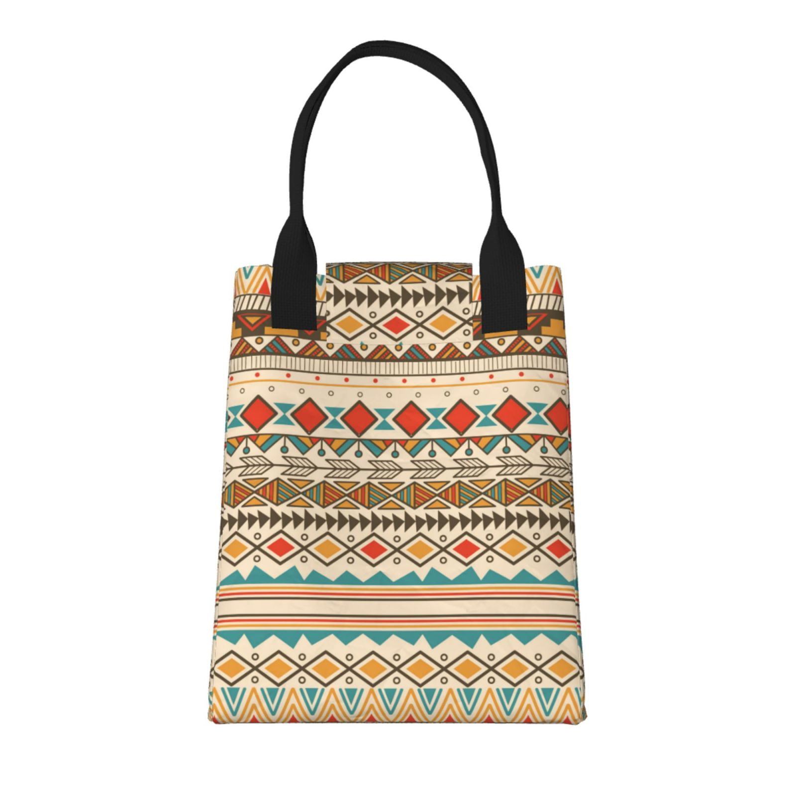 XMXT Reusable Lunch Bag Women, Native Boho Retro Ethnic Print Insulated ...