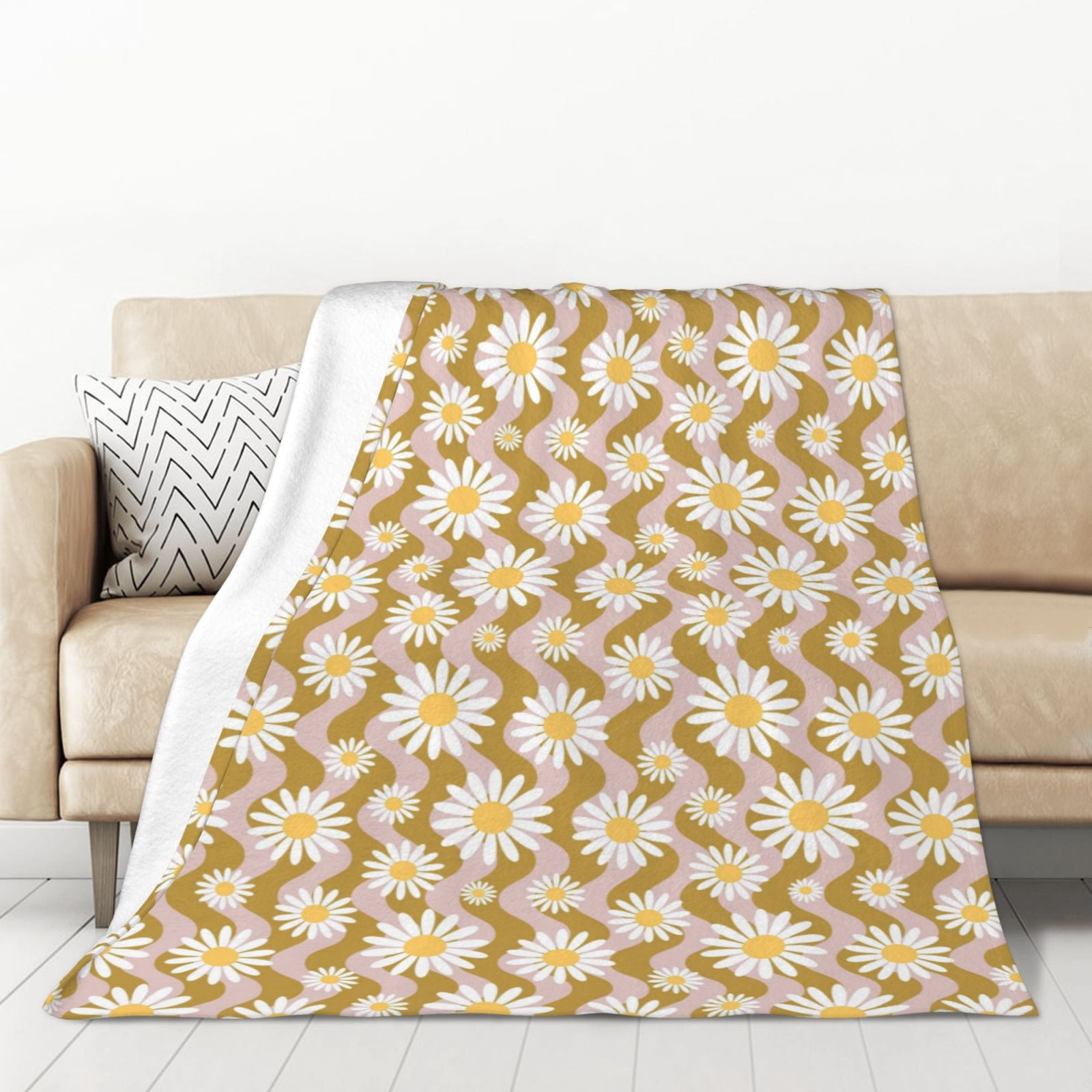 XMXT Throw Blankets, Art Daisy Floral Bed Blanket for Bedroom Sofa, 50 ...