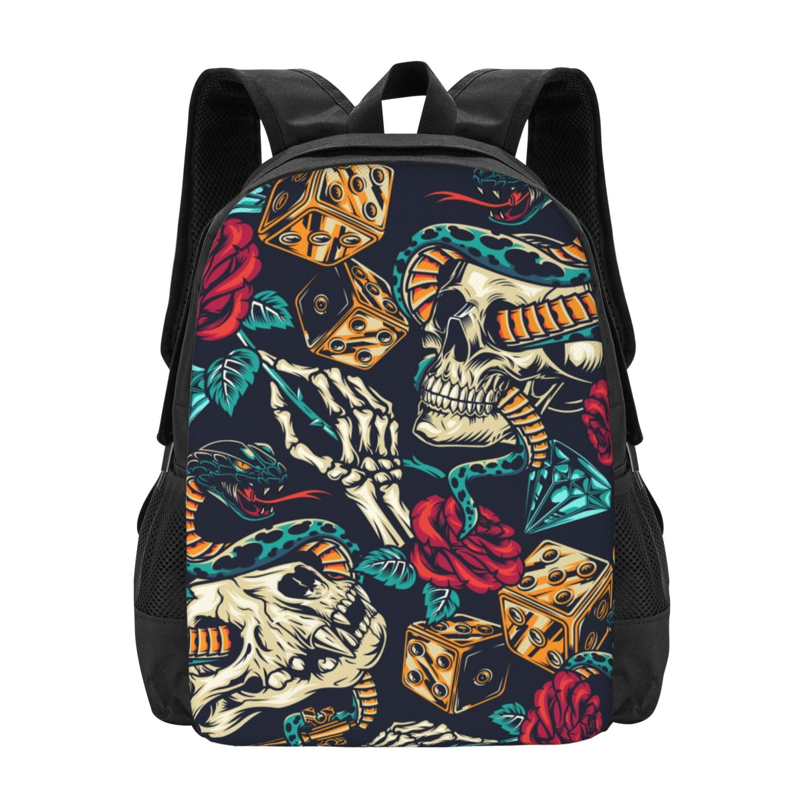 XMXT Travel Laptop Backpack for School Work, Kull Snake Flower Large ...