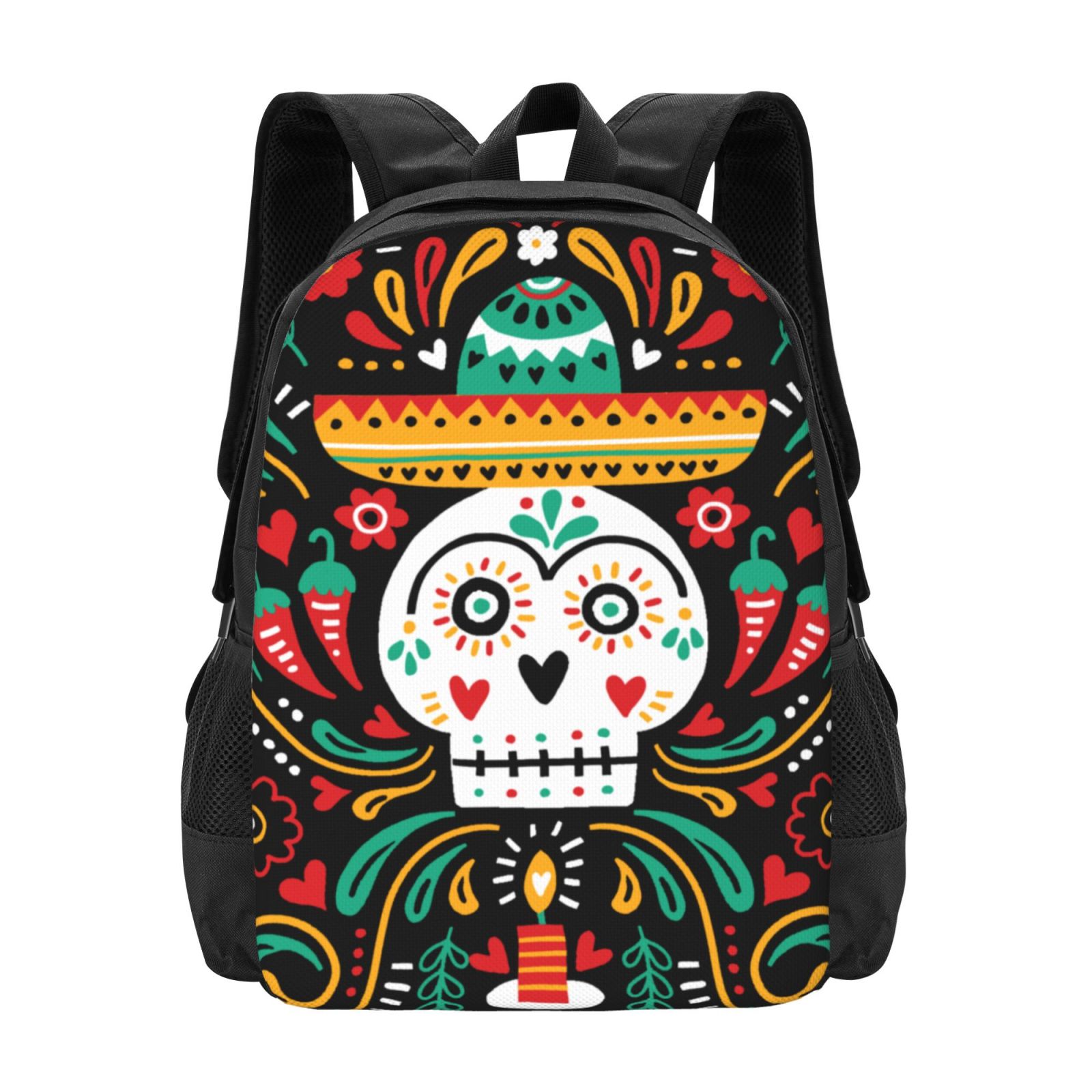 XMXT Travel Laptop Backpack for School Work, Mexican Skeleton Decor ...