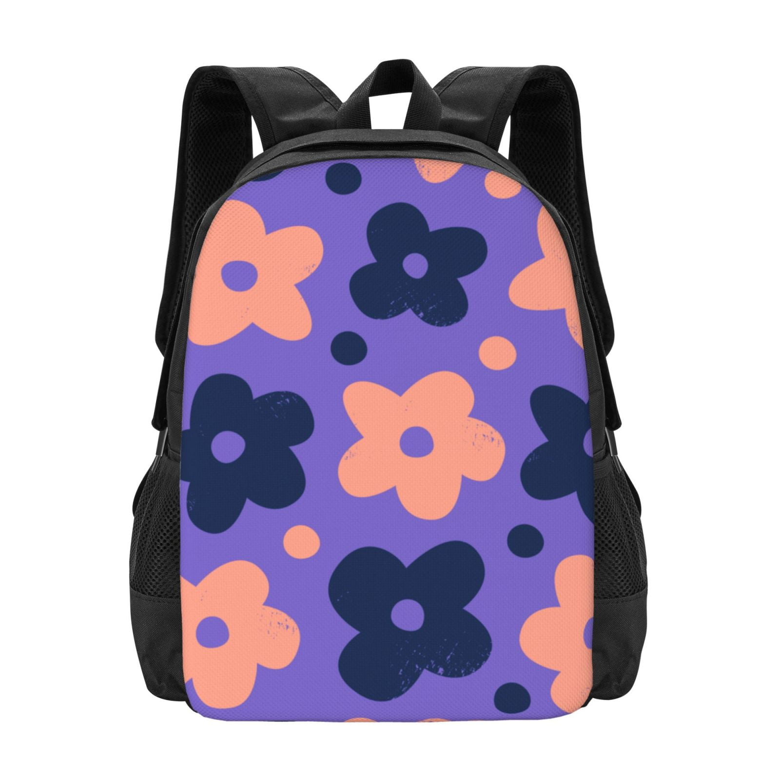 XMXT Travel Laptop Backpack for School Work, Purple Cartoon Flower ...