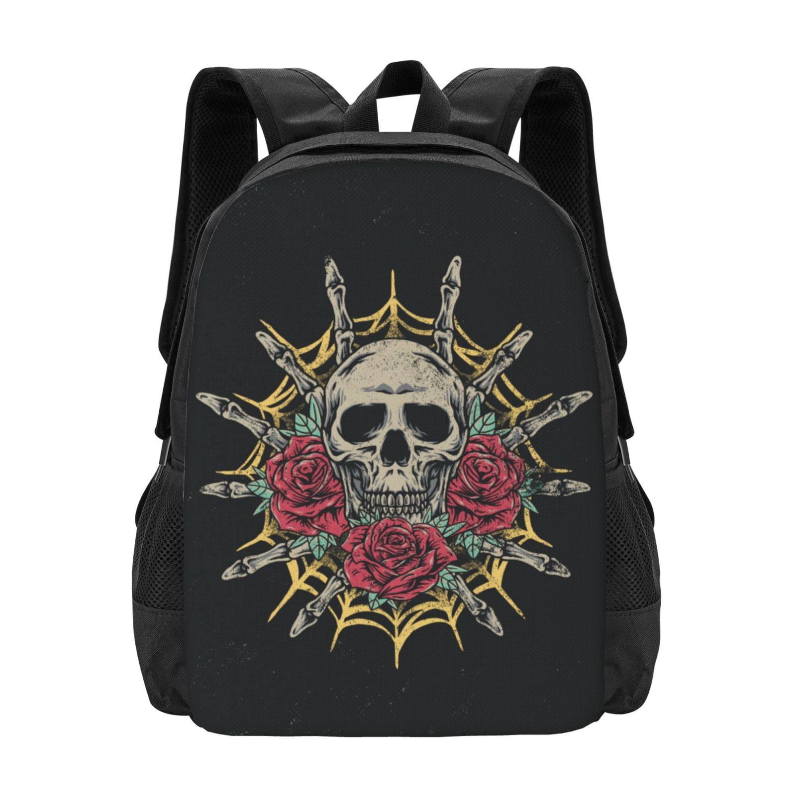 XMXT Travel Laptop Backpack for School Work, Skeleton Spider Rose Large ...
