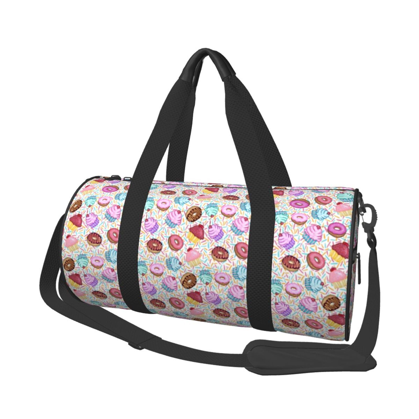 XMXT Unisex Large Sports Tote Gym Bag for Women, Cute Donut Background ...