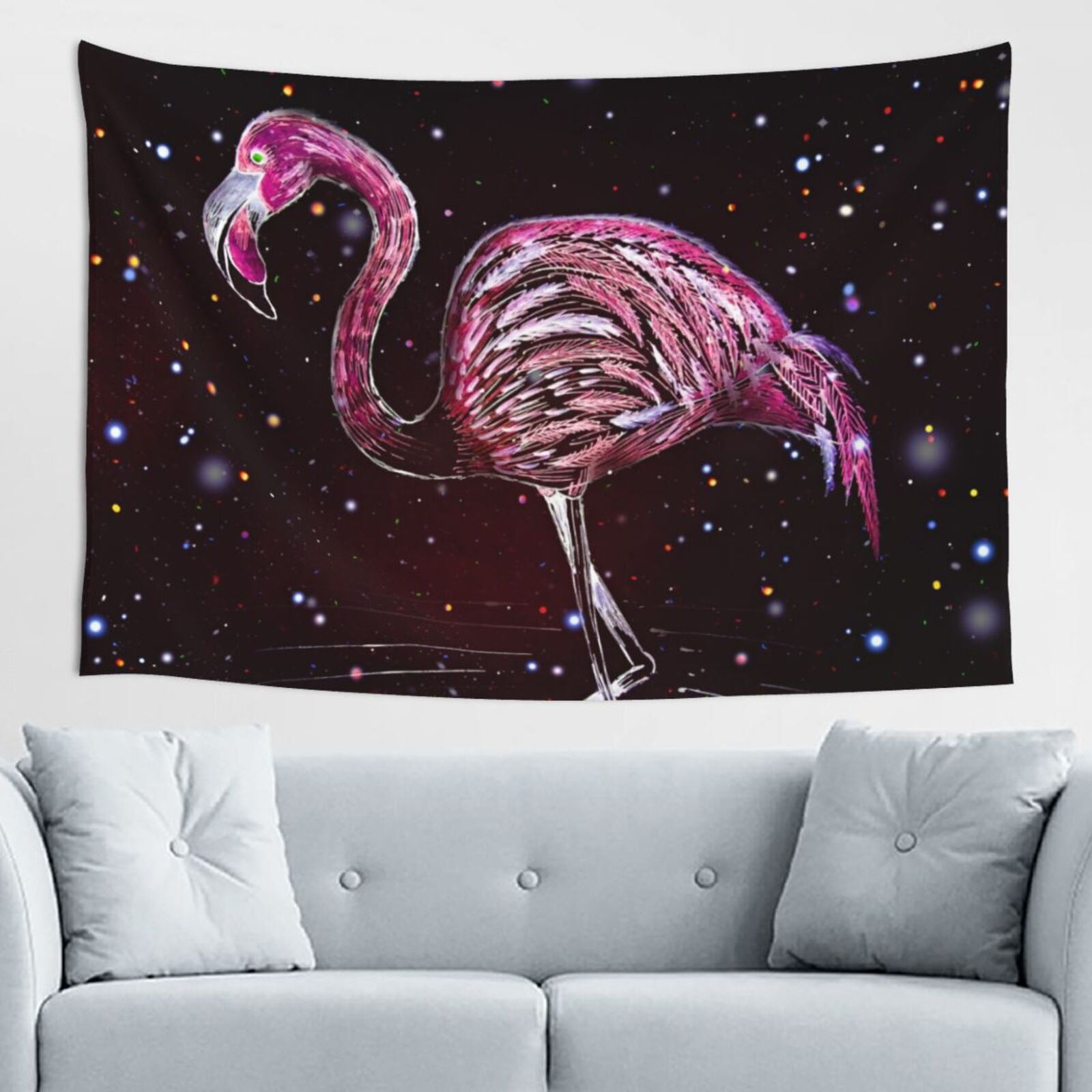 XMXT Wall Tapestry, Cartoon Flamingo Art Graffiti Wall Decor Tapestry ...